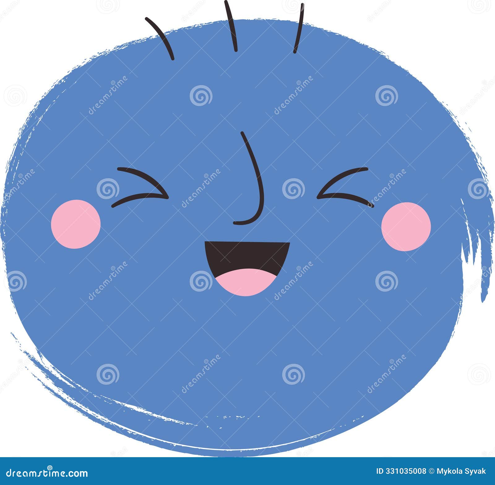 Laughing Smiley Face Circle Doodle Stock Illustration - Illustration of ...