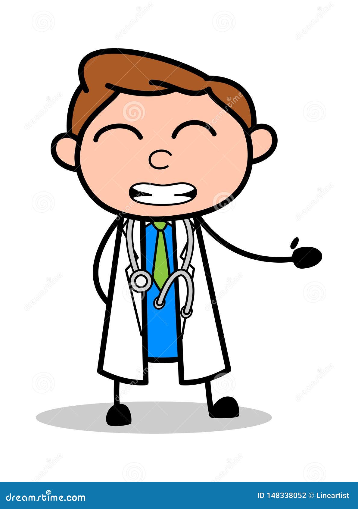 Laughing during the Speech - Professional Cartoon Doctor Vector ...