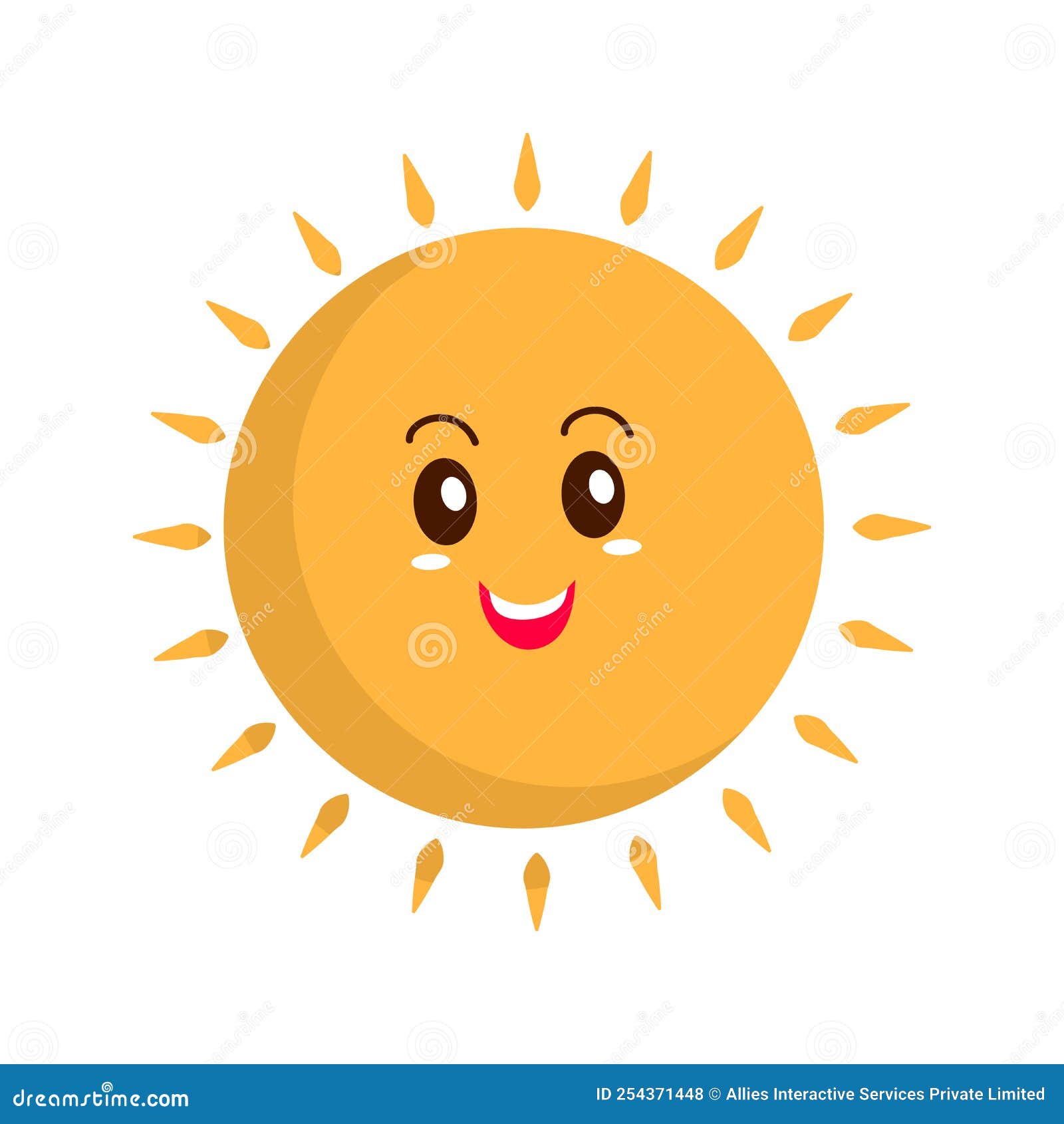 Laughing Sun Cartoon Character Over White Stock Illustration ...