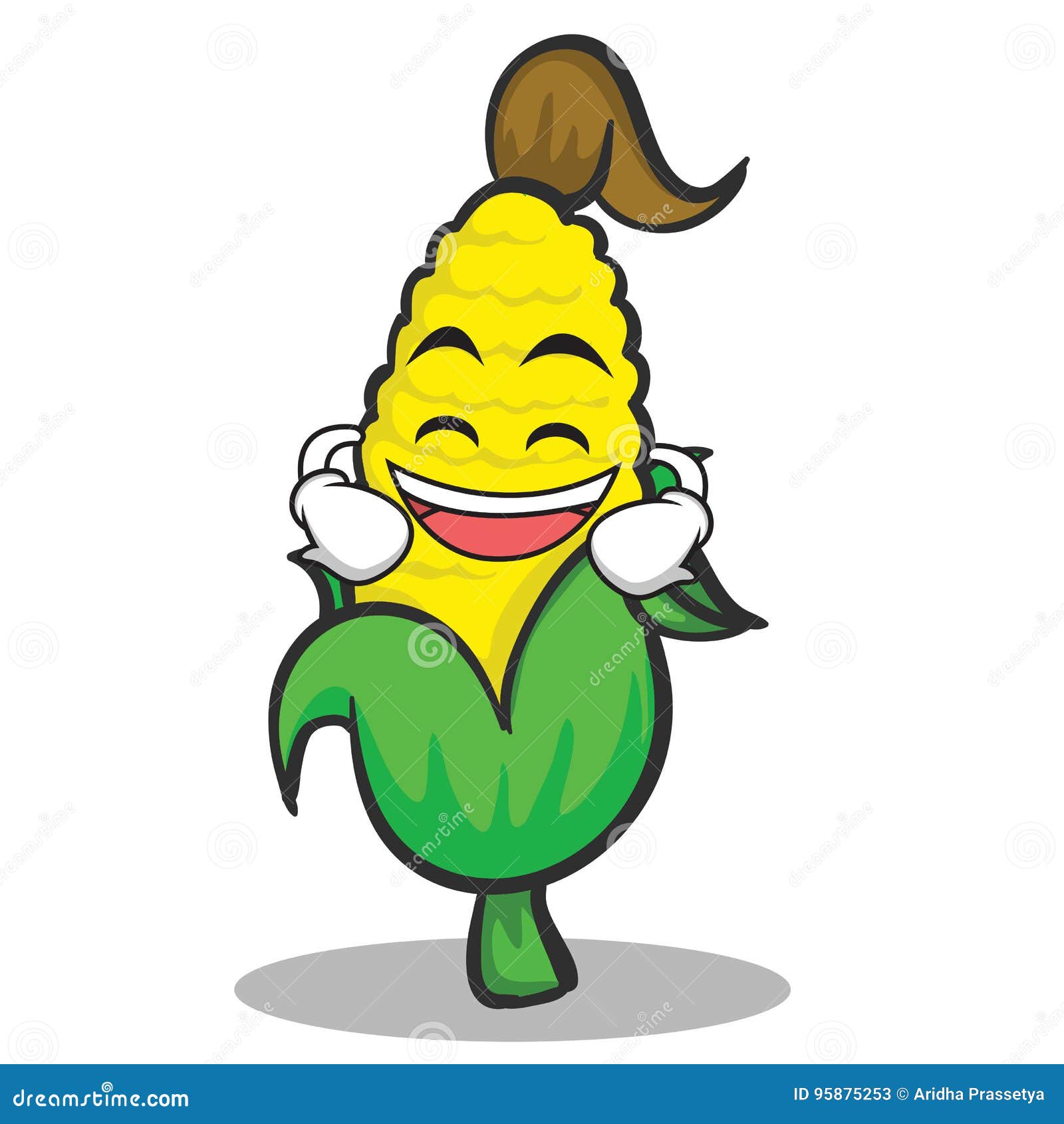 Corn Laughing Loudly Mascot Vector Cartoon Illustration | CartoonDealer ...