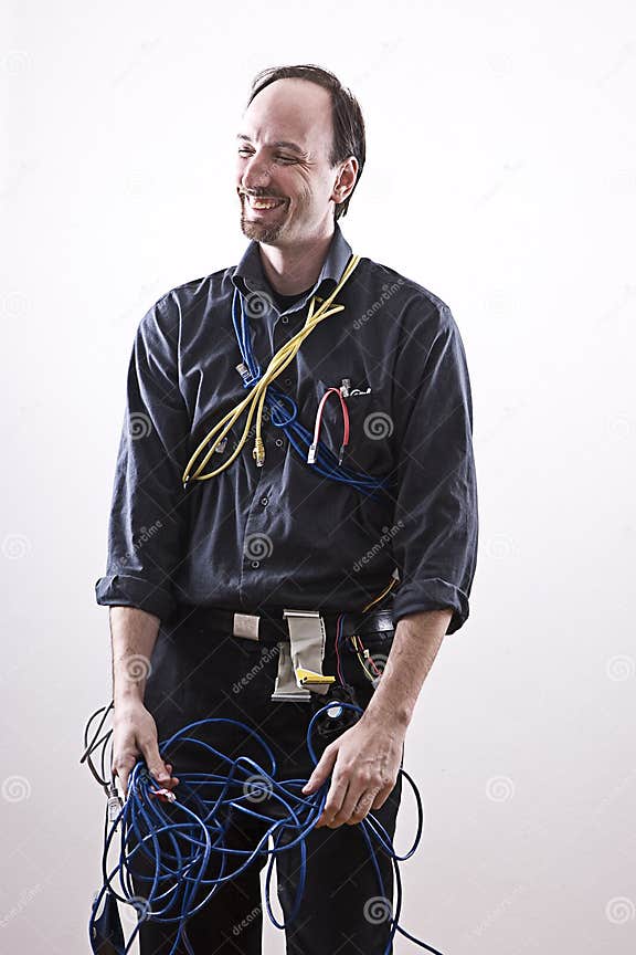 Laughing technician stock photo. Image of human, finger - 10376974
