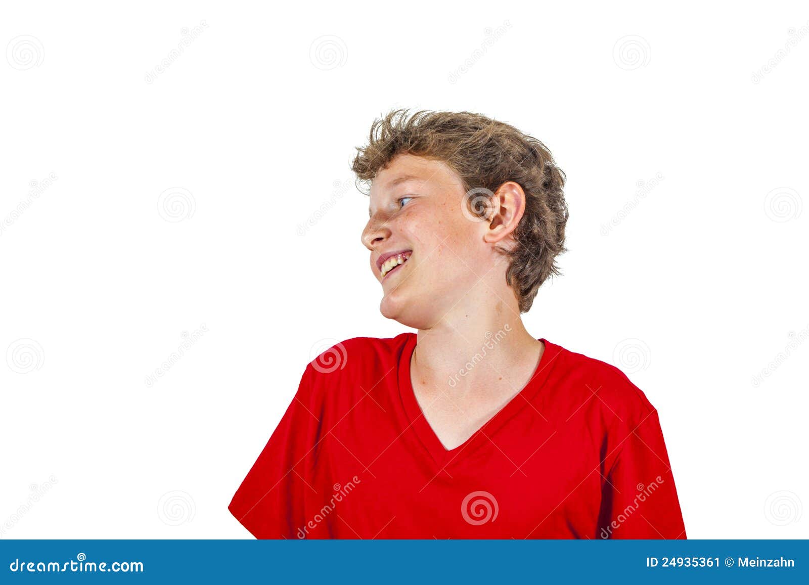 Laughing Teen Boy Isolated on White Stock Image - Image of person ...