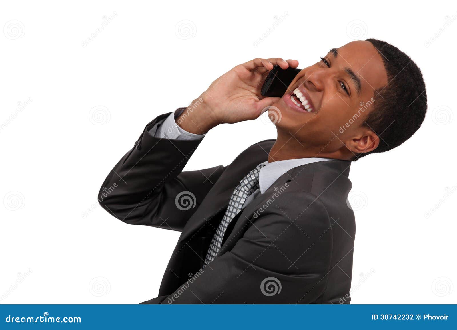 Laughing during Telephone Call Stock Photo - Image of company, face ...