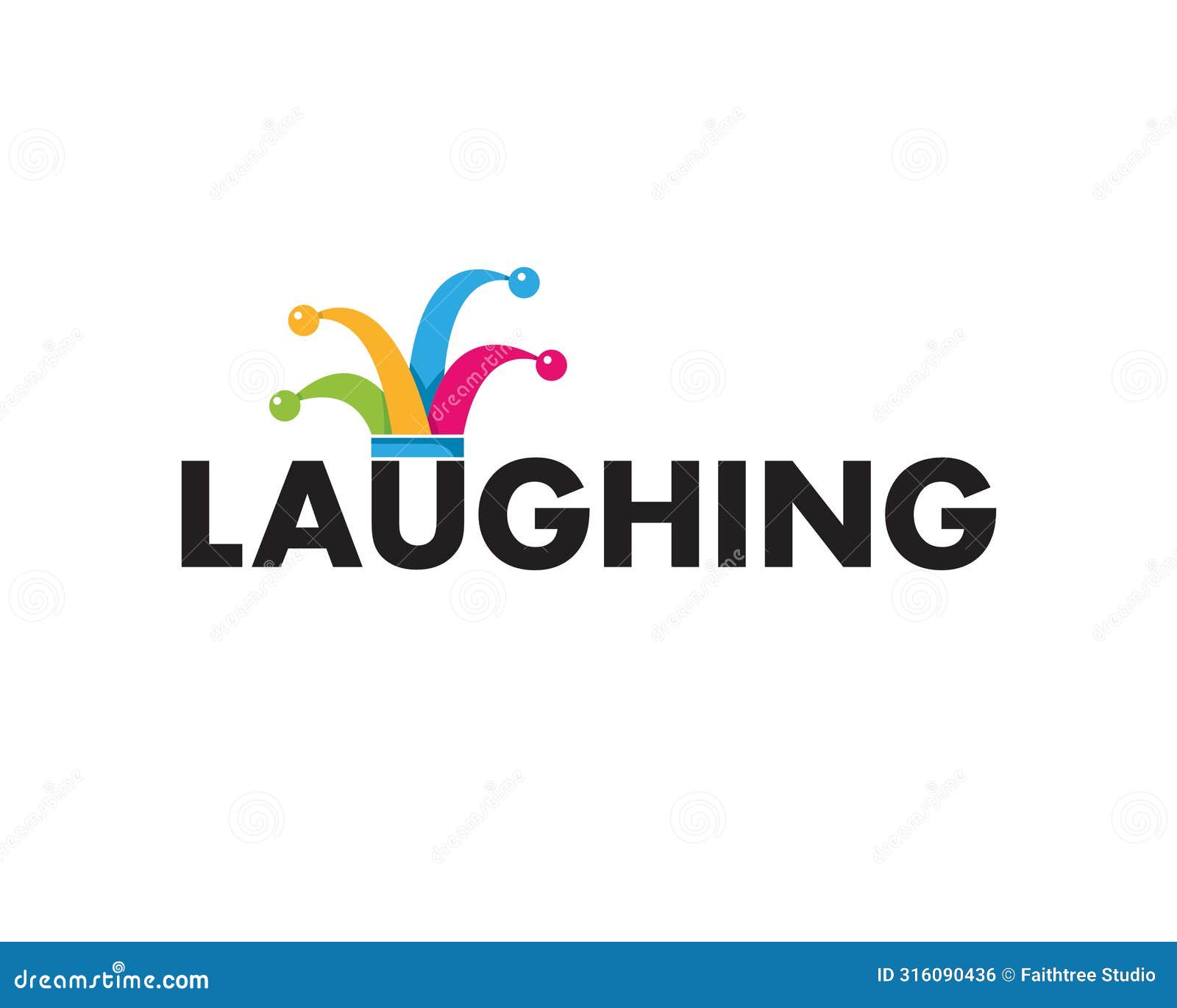 Laughing Typography with Classic Clown Hat Stock Vector - Illustration ...