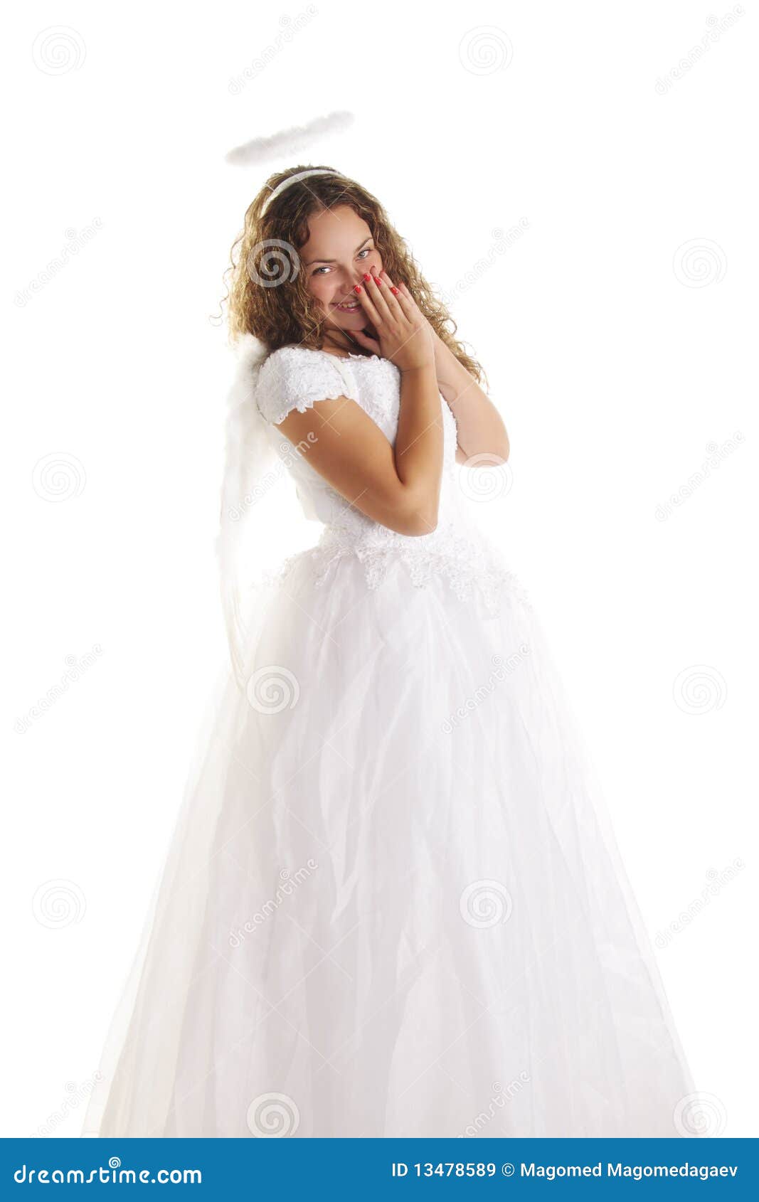 Laughing white angel stock image. Image of wings, young - 13478589