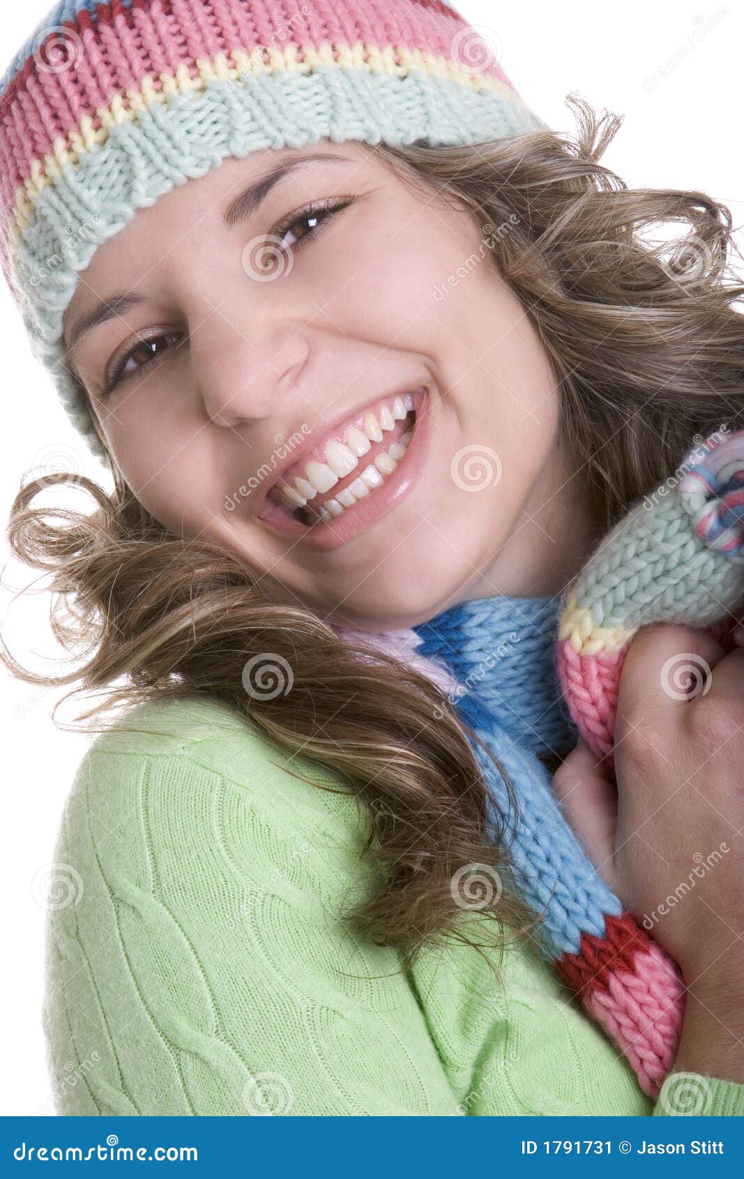 Laughing Woman stock image. Image of beanie, smile, happy - 1791731