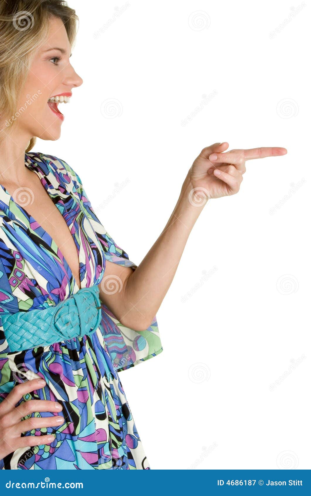Laughing Woman Pointing stock image. Image of pointing - 4686187