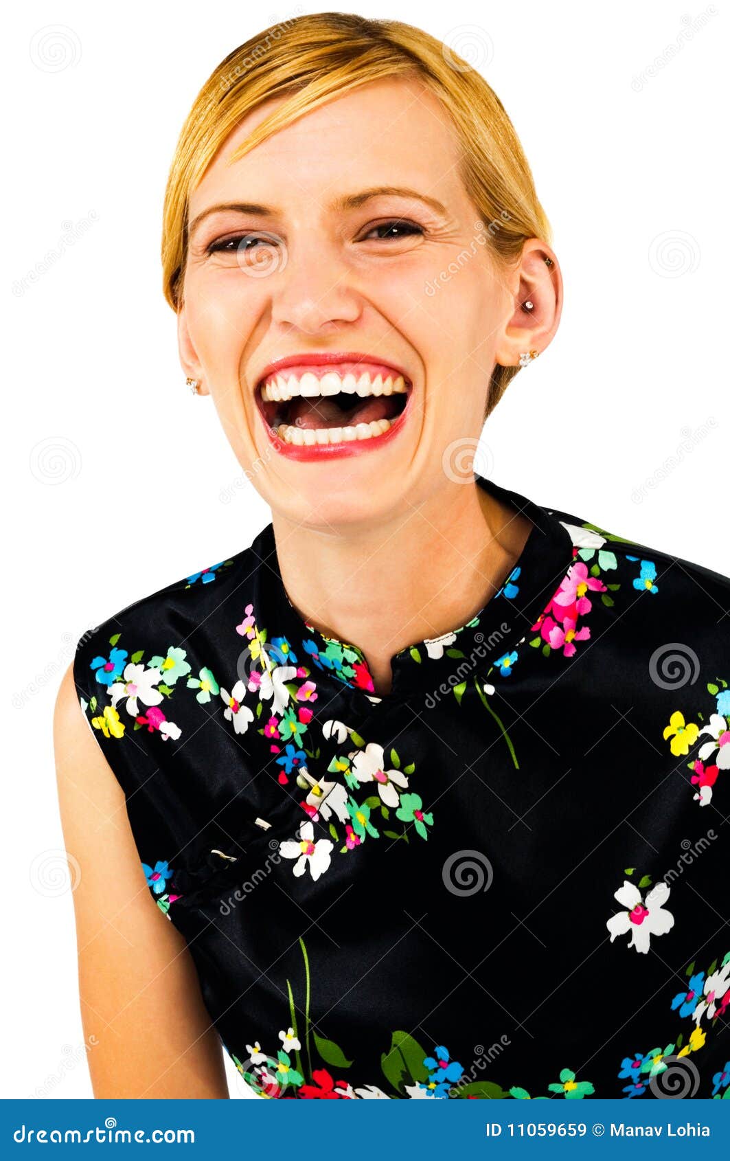 Laughing woman posing stock image. Image of close, happy - 11059659
