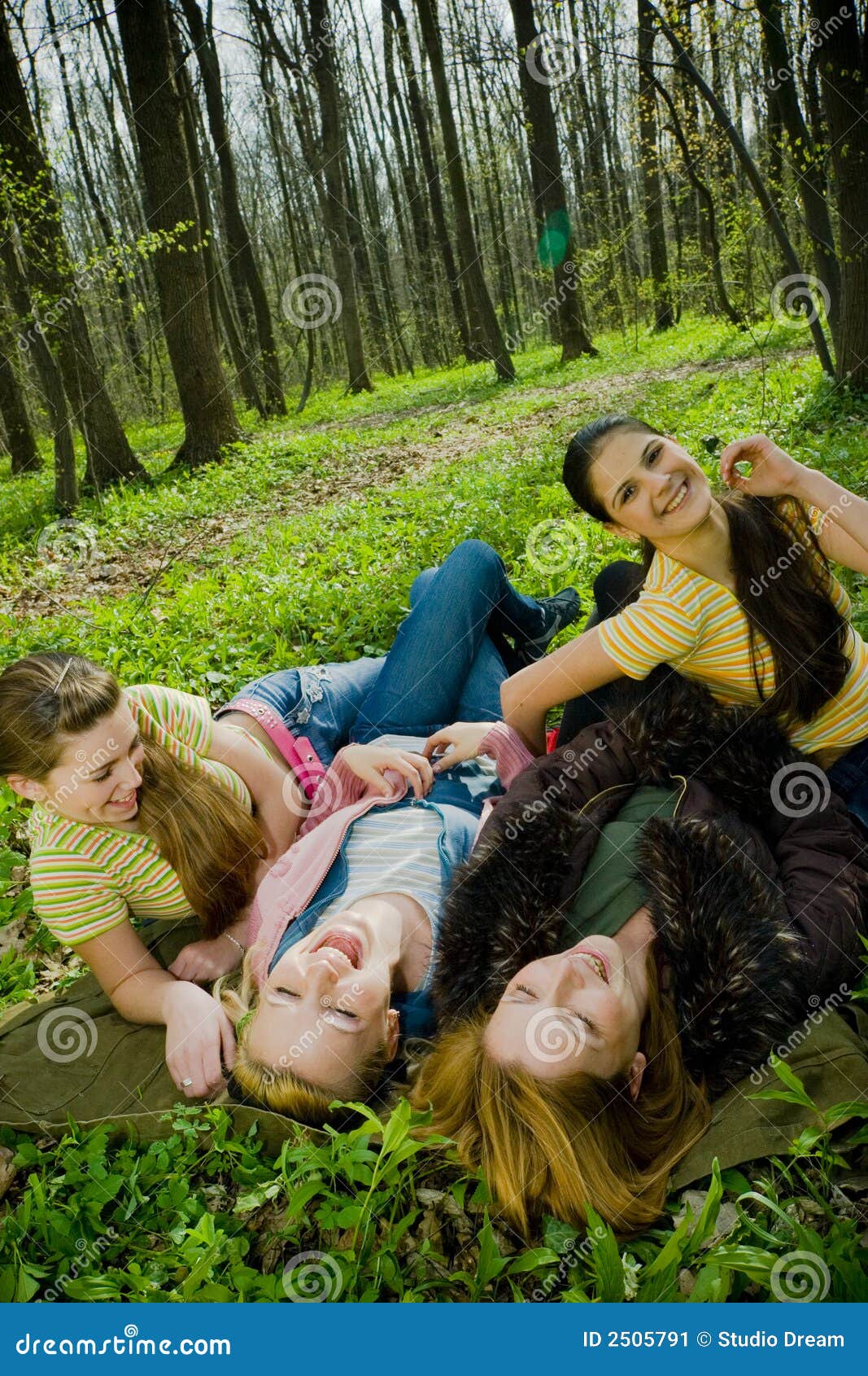 Laughing women in forest stock image. Image of laughing - 2505791