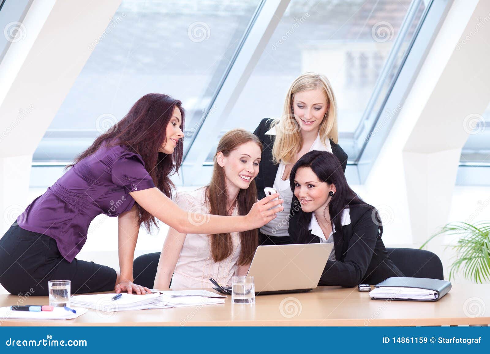 Laughing in work break stock image. Image of employee - 14861159