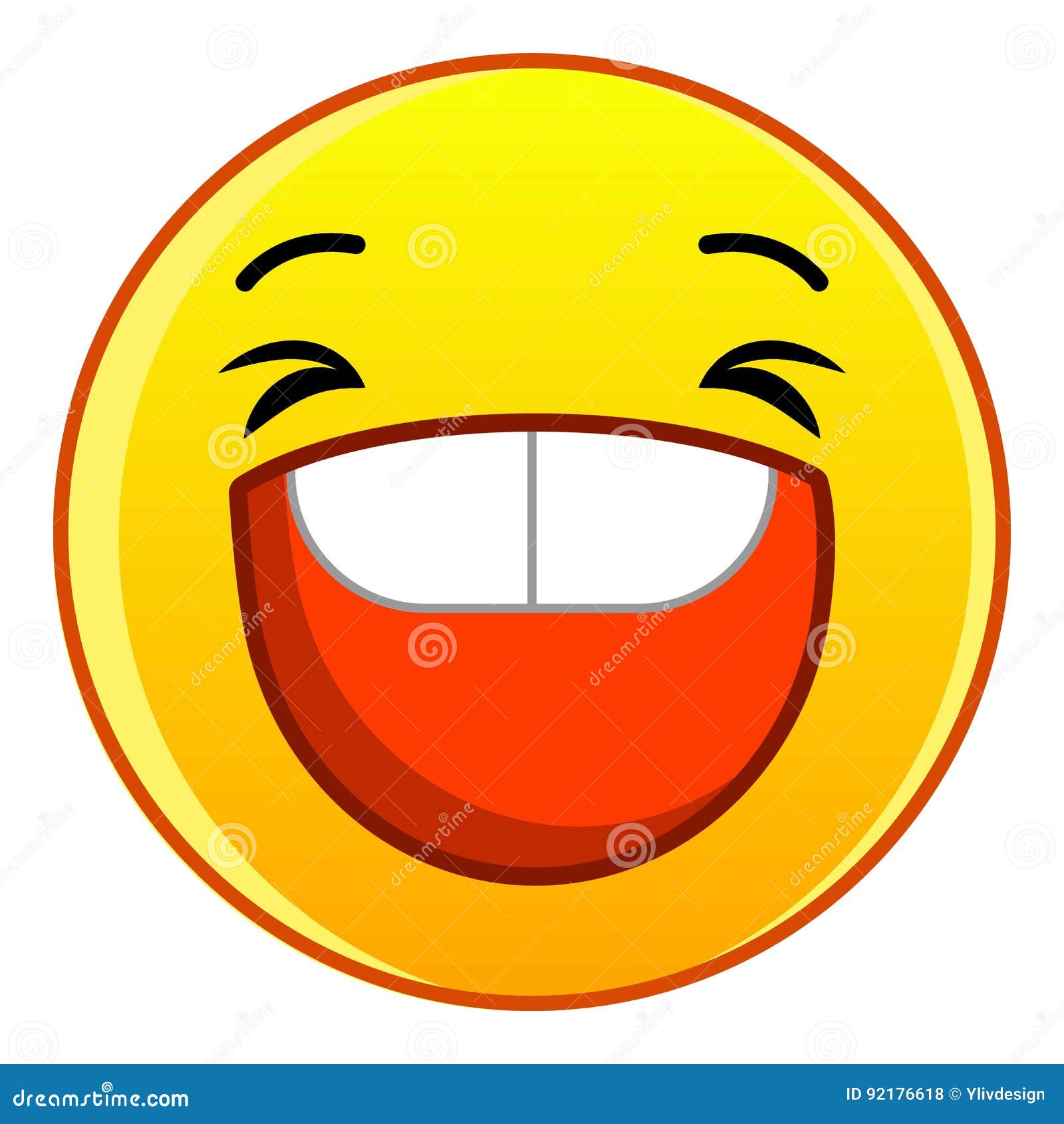 Laughing Yellow Emoticon Icon, Cartoon Style Stock Vector ...