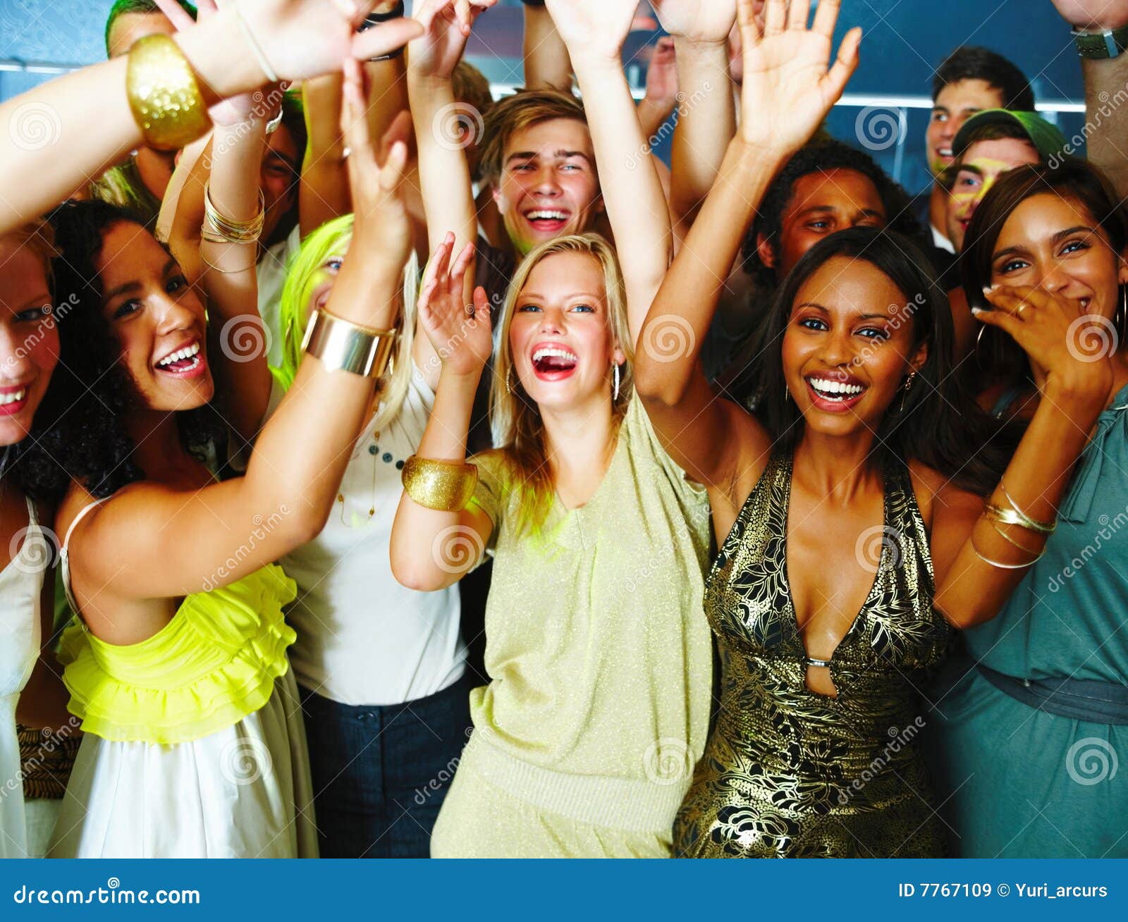 Laughing Young People Dancing At A Nightclub Stock Image Image 7767109
