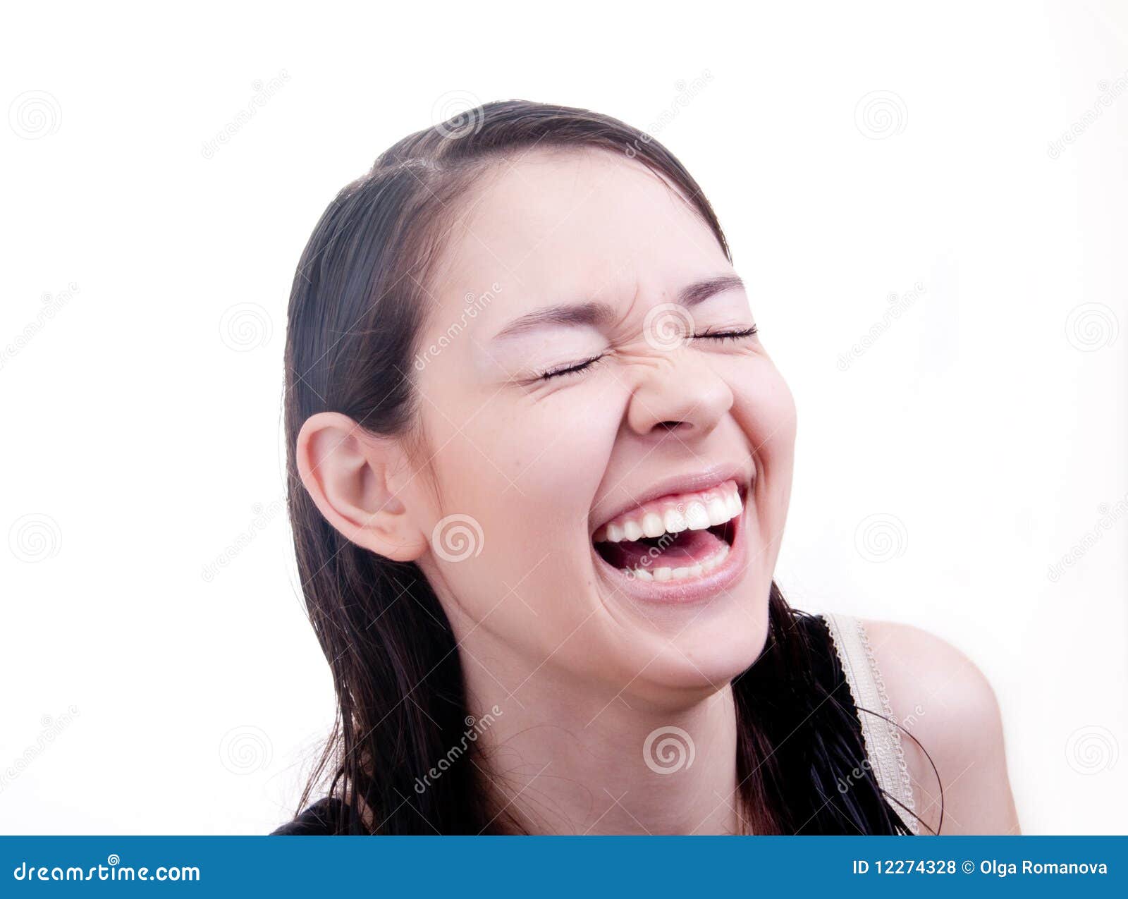 Laughing young woman stock photo. Image of sensuality - 12274328