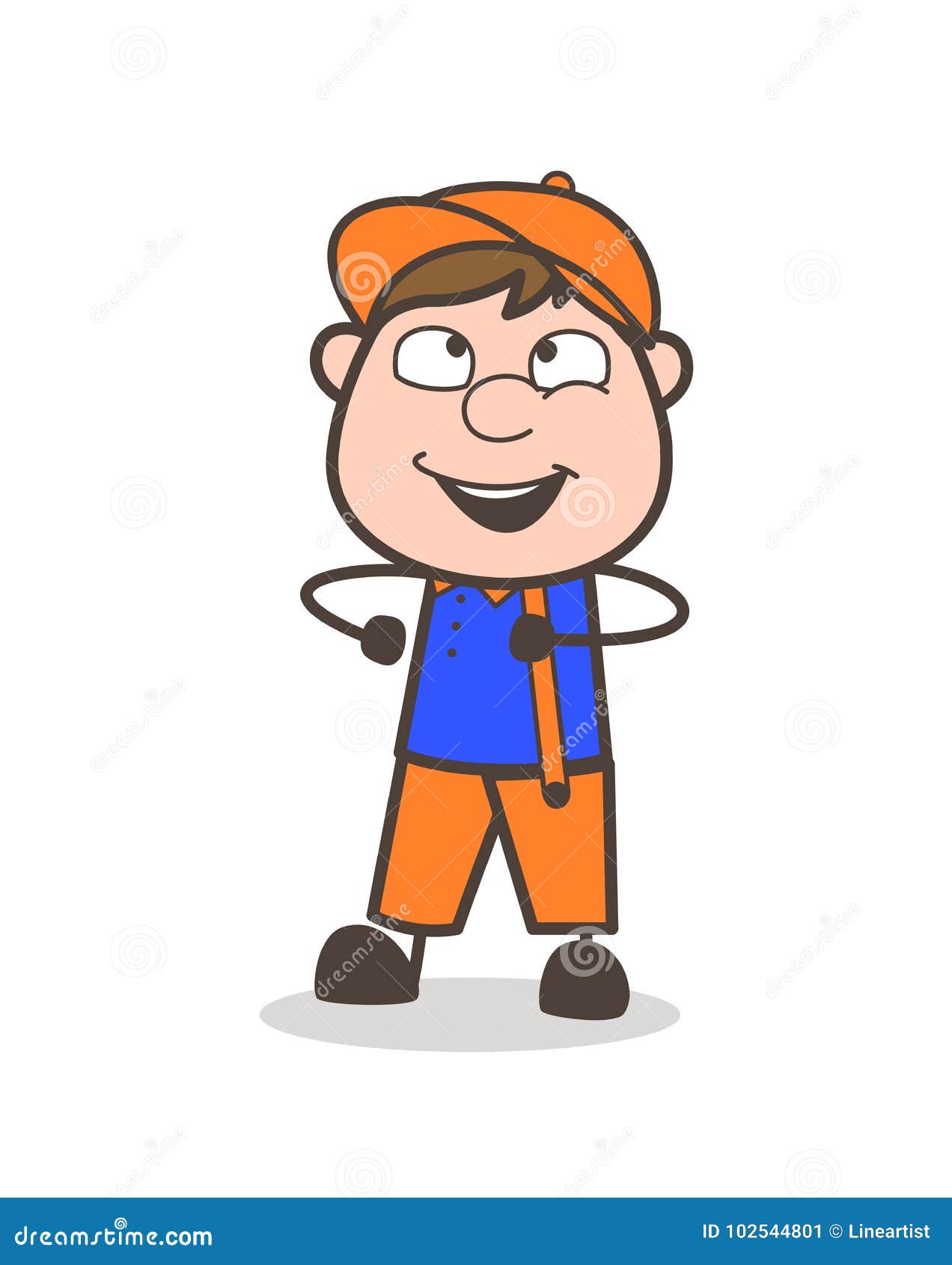 Laughing Young Worker Character Vector Stock Illustration ...