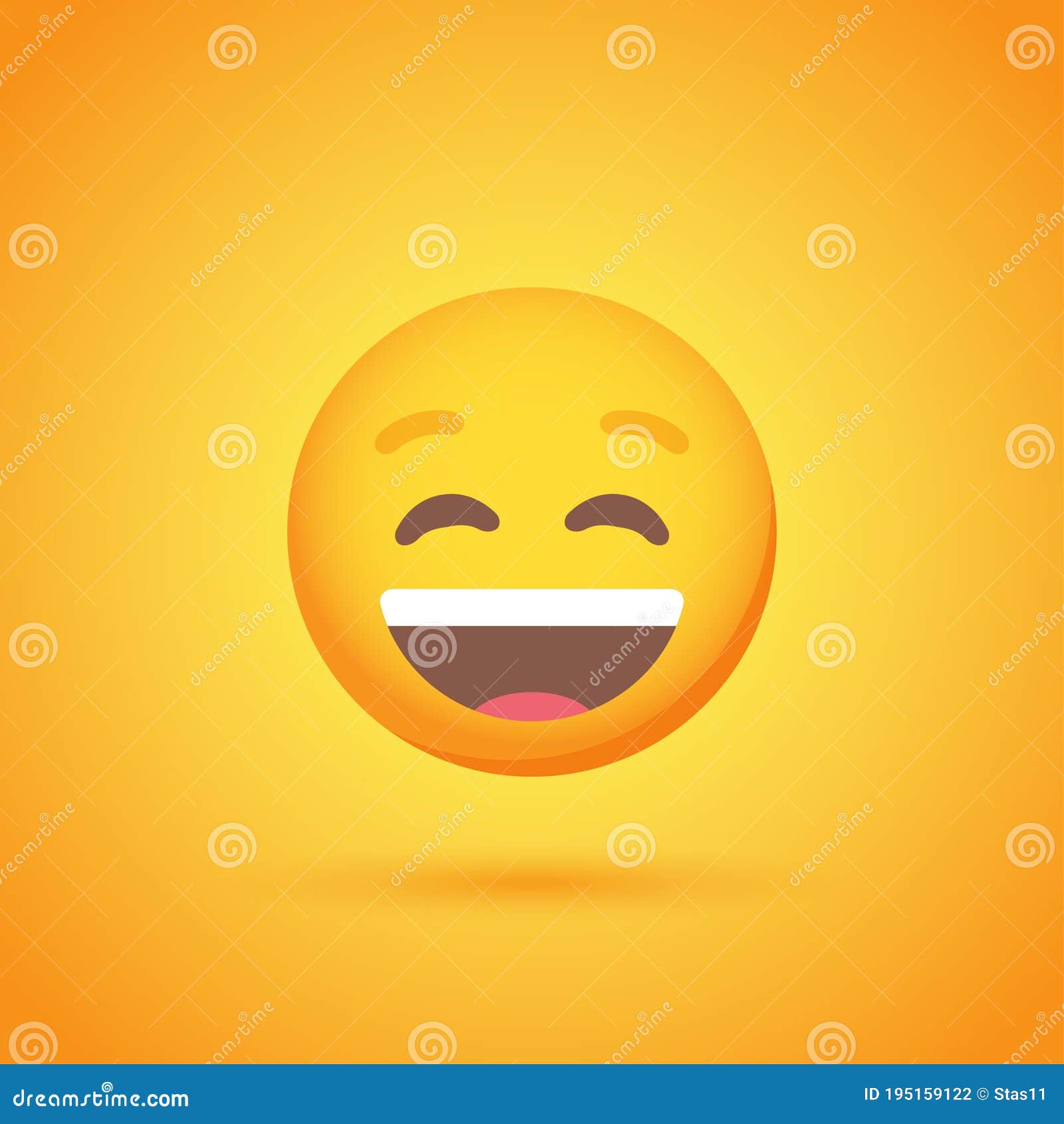Laughter Emoticon Smile Icon with Shadow for Social Network Design ...