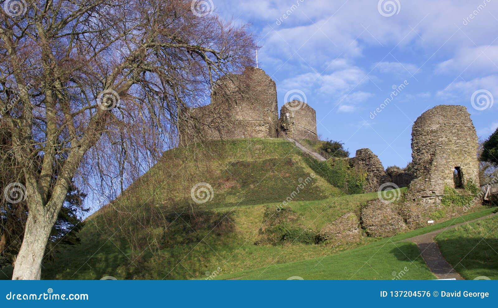 Views of Launceston Castle Cornwall, on a Bright Uncrowded Winters Day ...