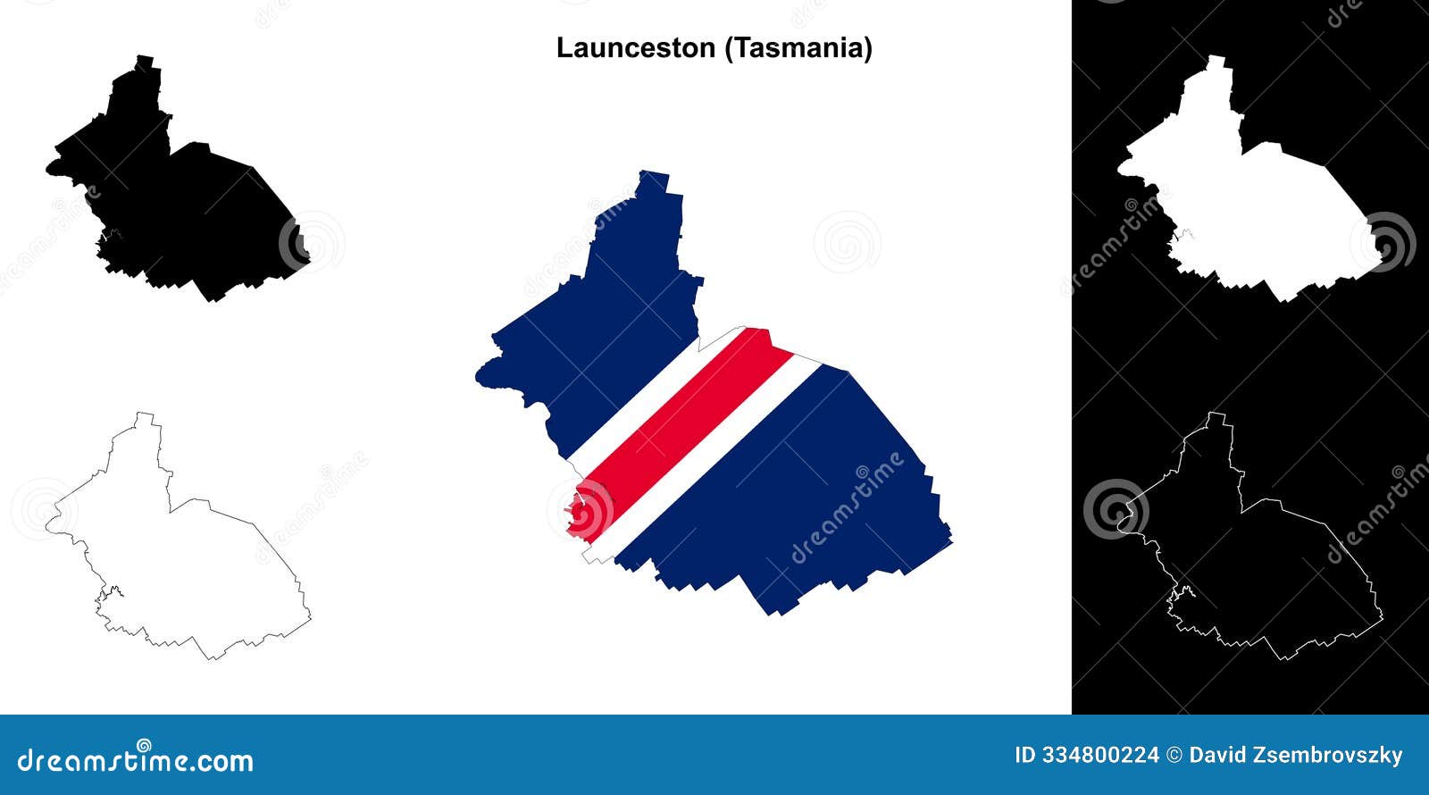 Launceston outline map stock illustration. Illustration of boundaries ...