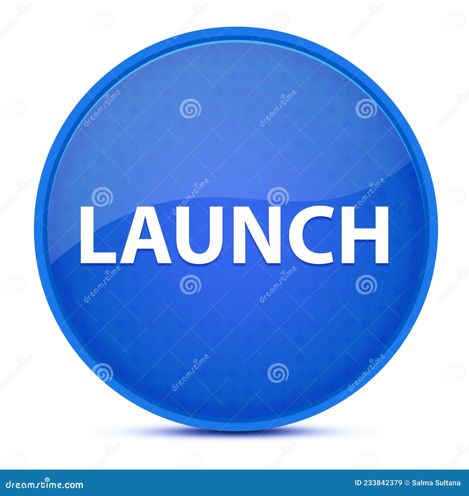 Launch Aesthetic Glossy Blue Round Button Abstract Stock Illustration ...