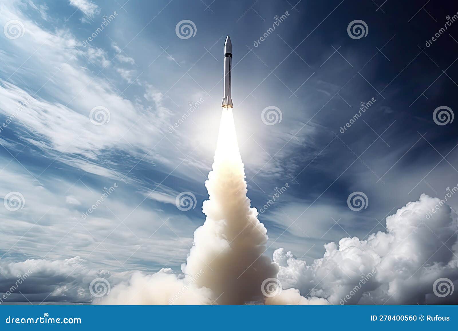 Launch of a Ballistic Missile Stock Illustration - Illustration of ...