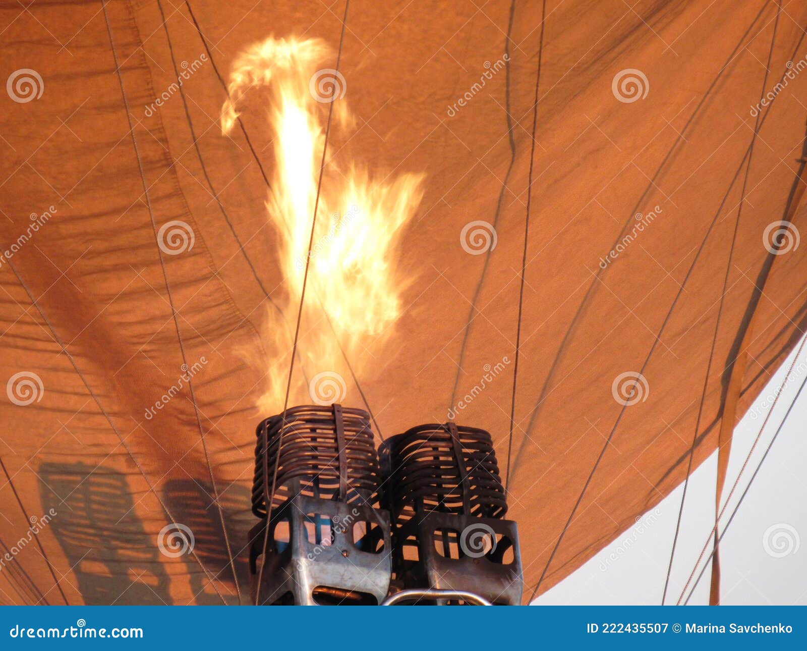 Launch a Balloon with Fire. the Balloon is Orange Stock Image - Image ...