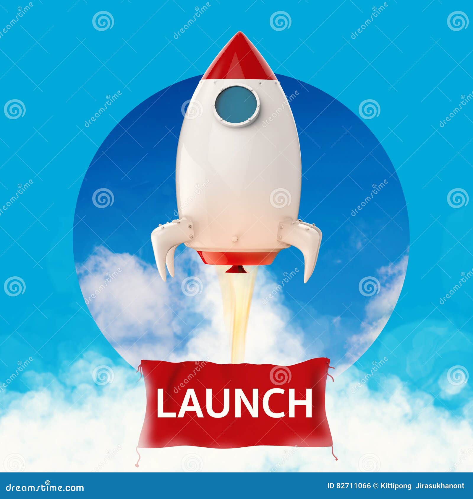 Launch Banner with Space Shuttle Stock Illustration - Illustration of ...