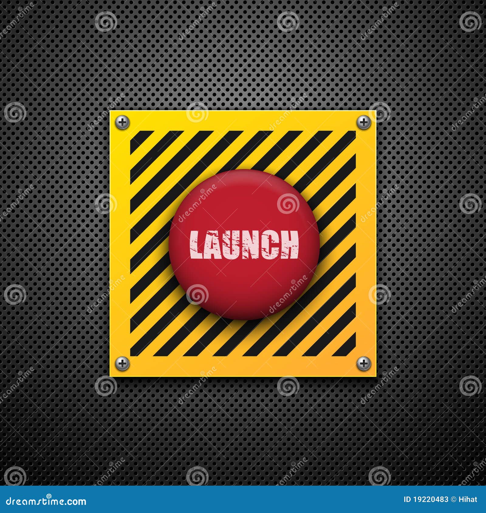 Launch button. stock vector. Illustration of caution - 19220483