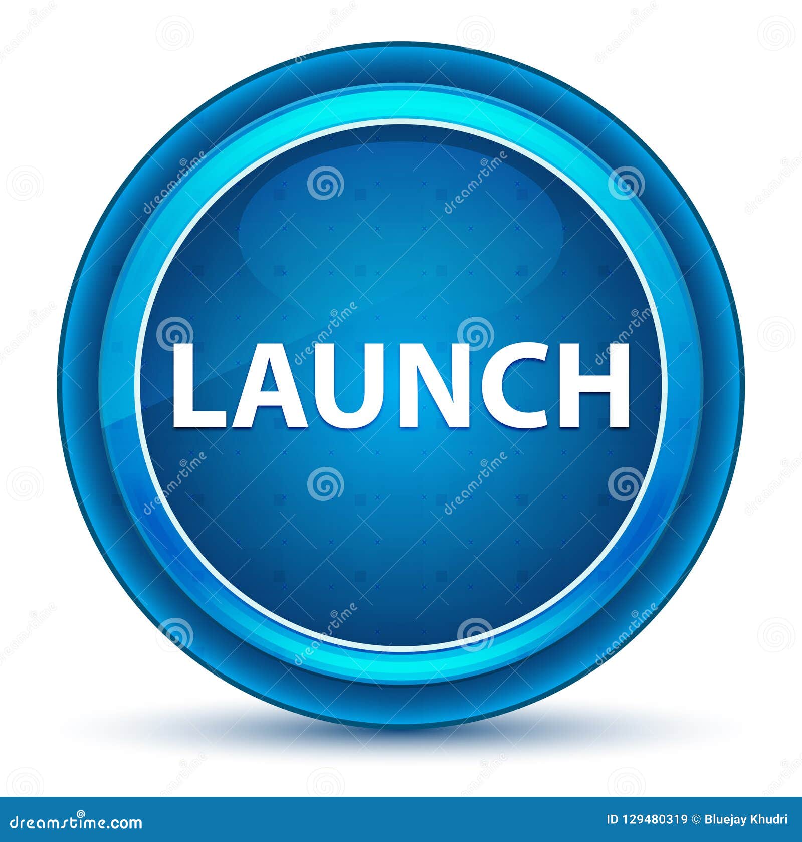 Launch Eyeball Blue Round Button Stock Illustration - Illustration of ...