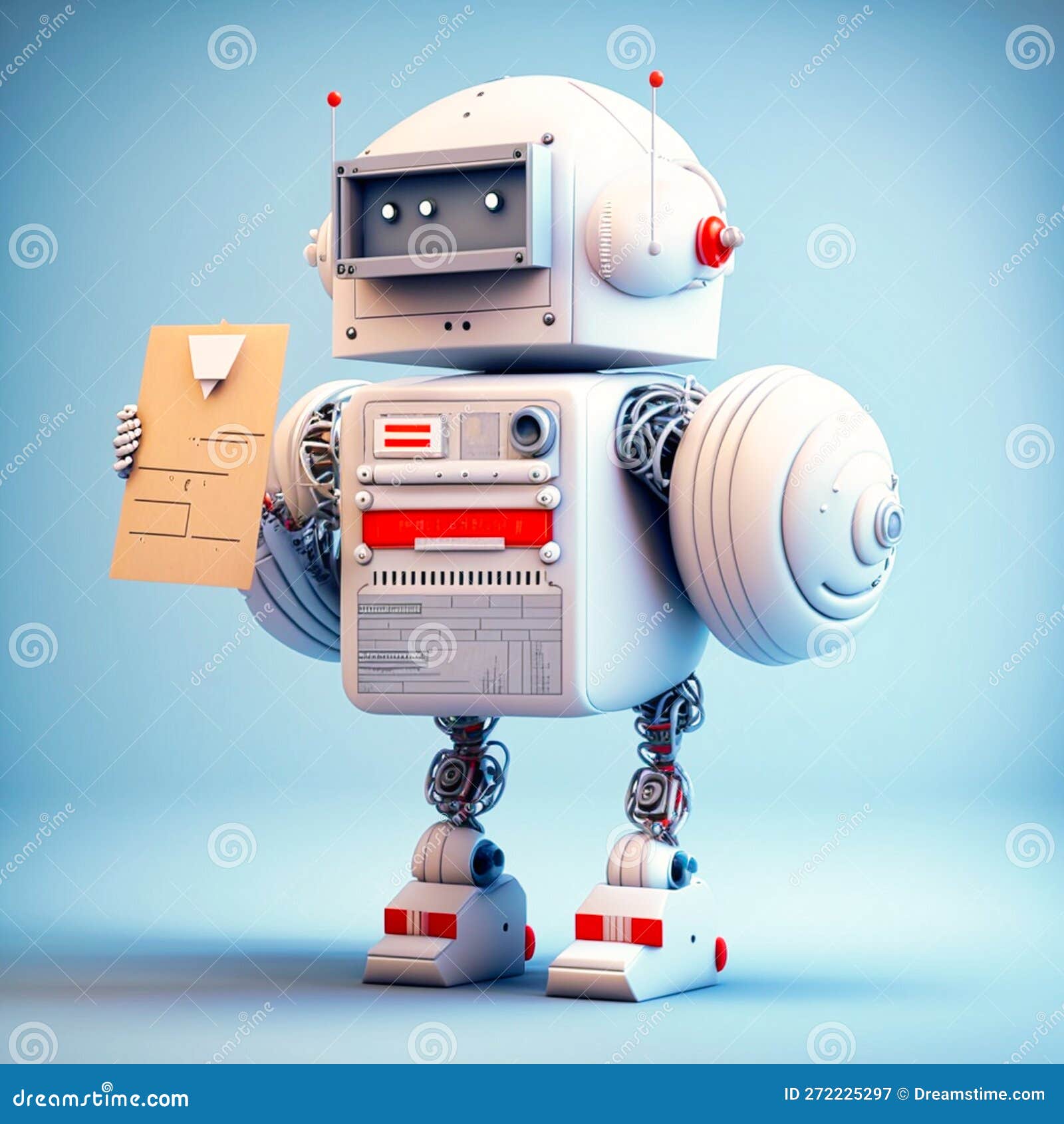 Launch of a Futuristic Intelligent Robot Mailman, Generative AI Stock ...