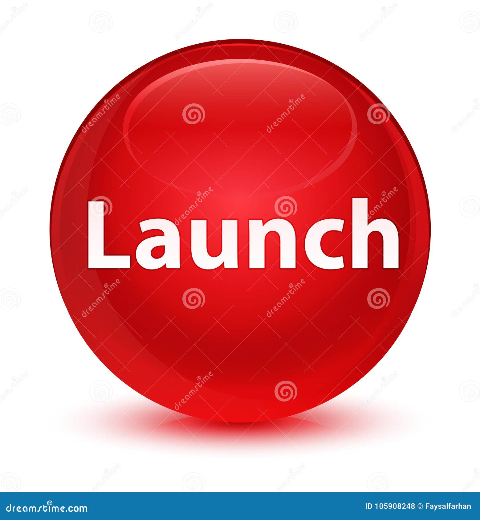 Launch Glassy Red Round Button Stock Illustration - Illustration of ...