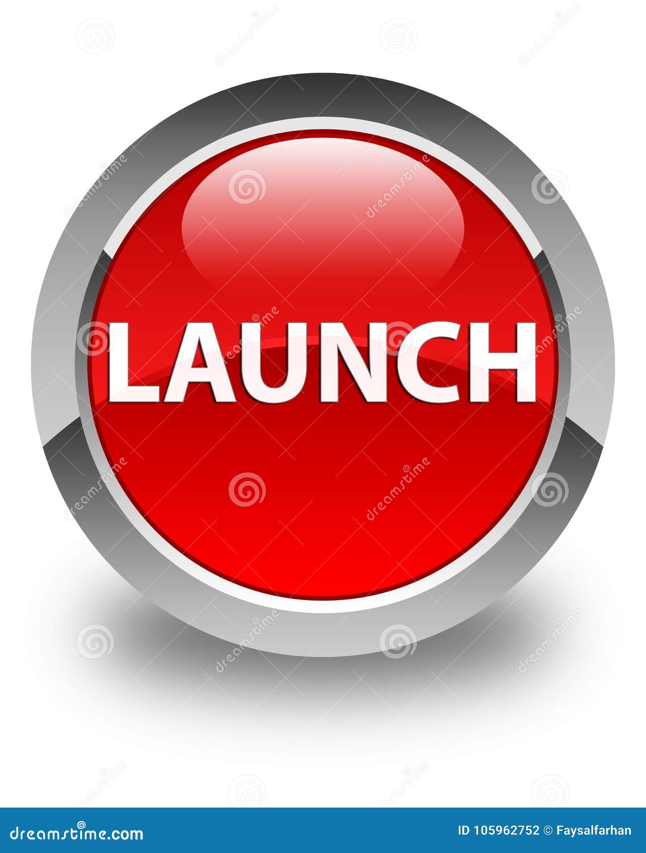 Launch Glossy Red Round Button Stock Illustration - Illustration of ...