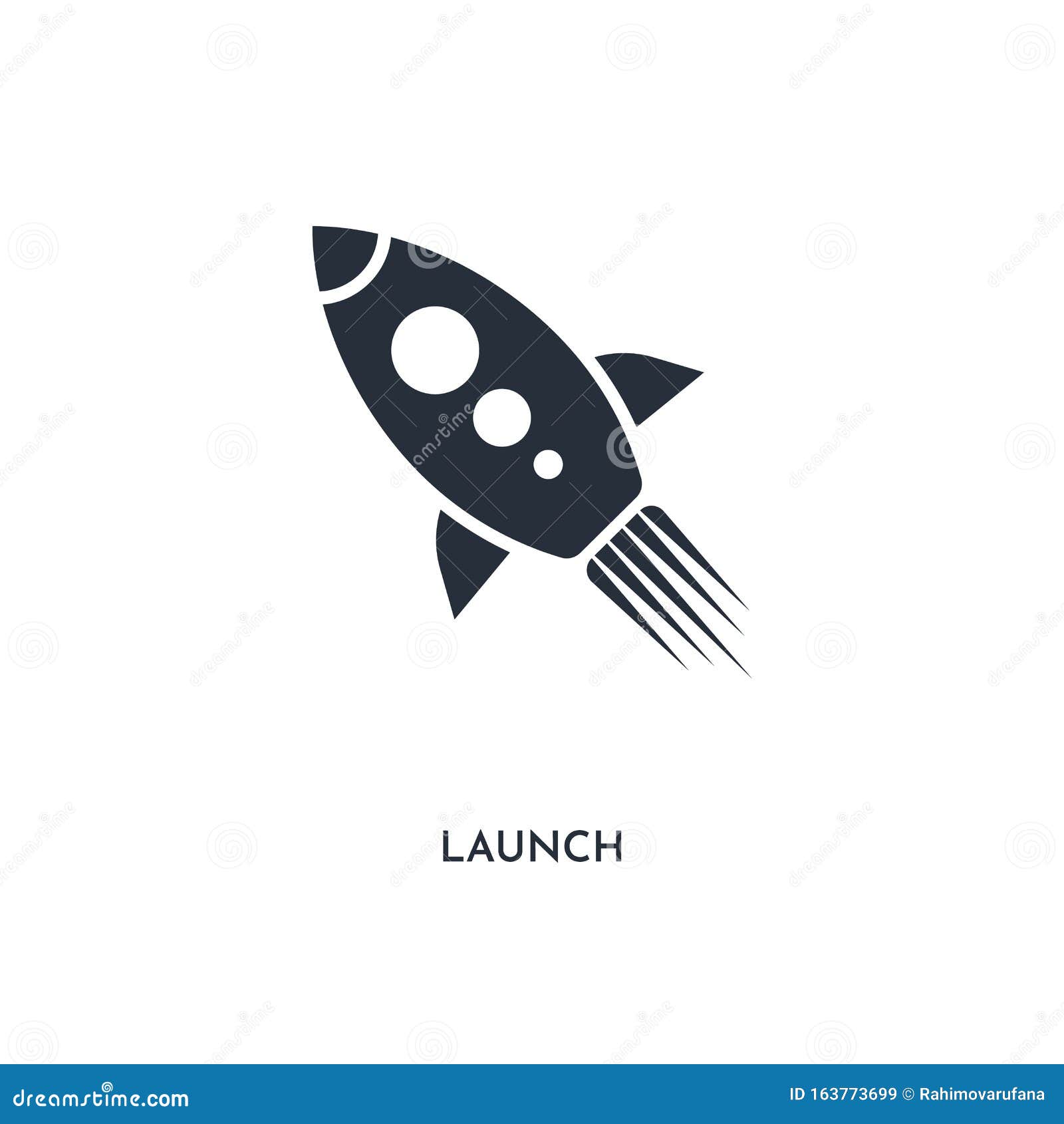 Launch Icon. Simple Element Illustration. Isolated Trendy Filled Launch ...