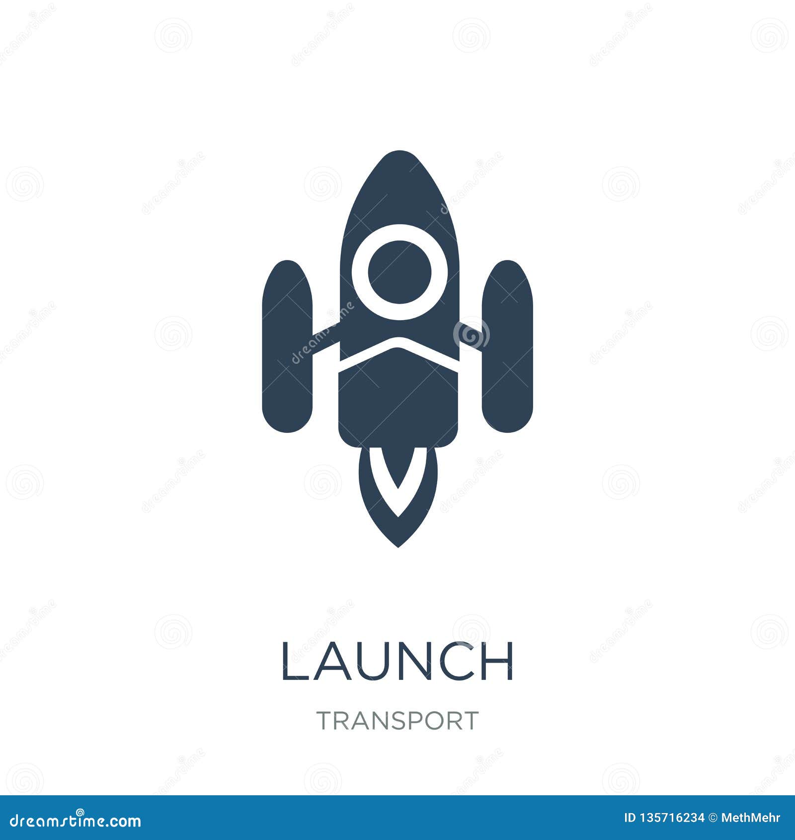 Launch Icon in Trendy Design Style. Launch Icon Isolated on White ...