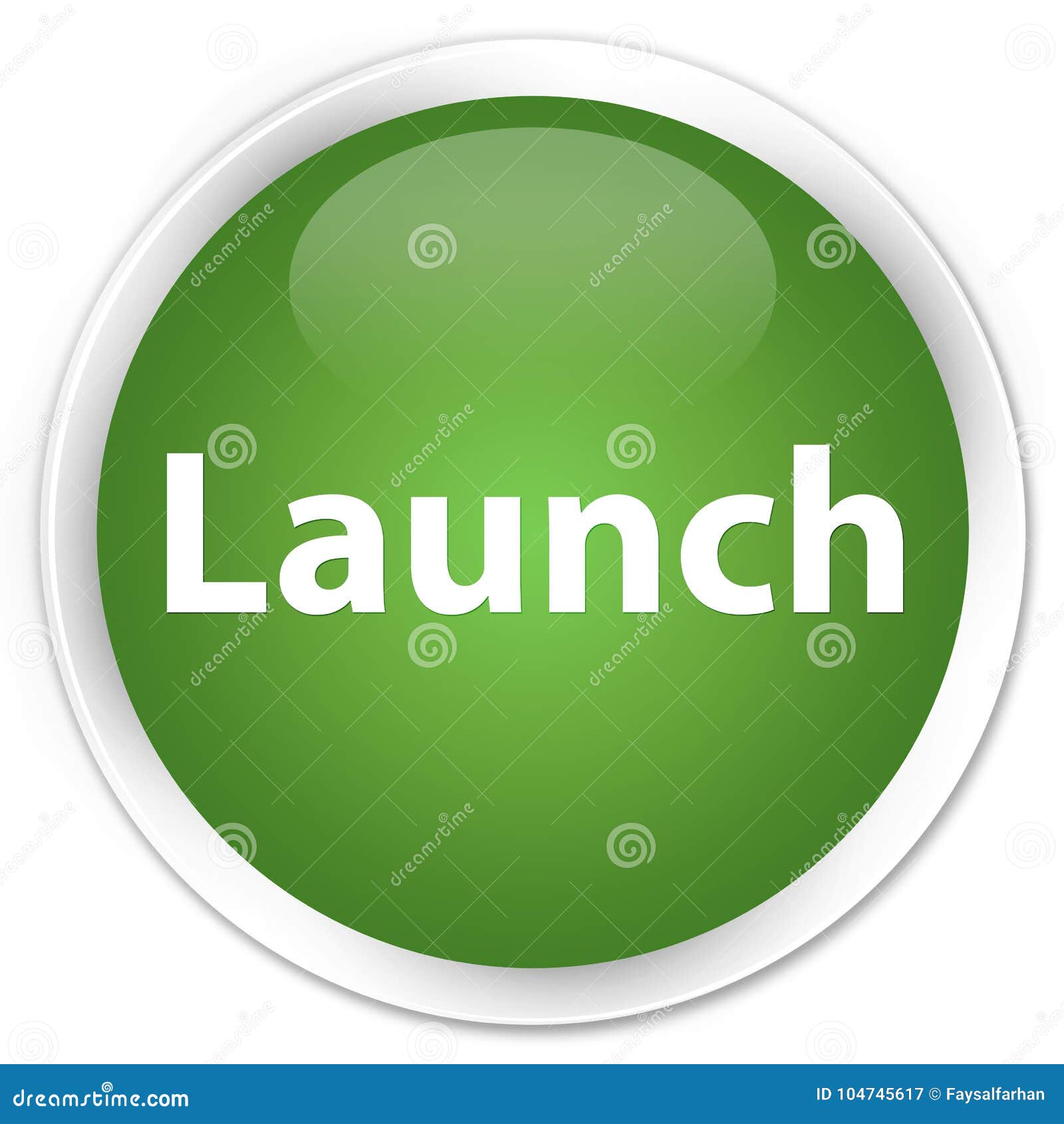 Launch Premium Soft Green Round Button Stock Illustration ...