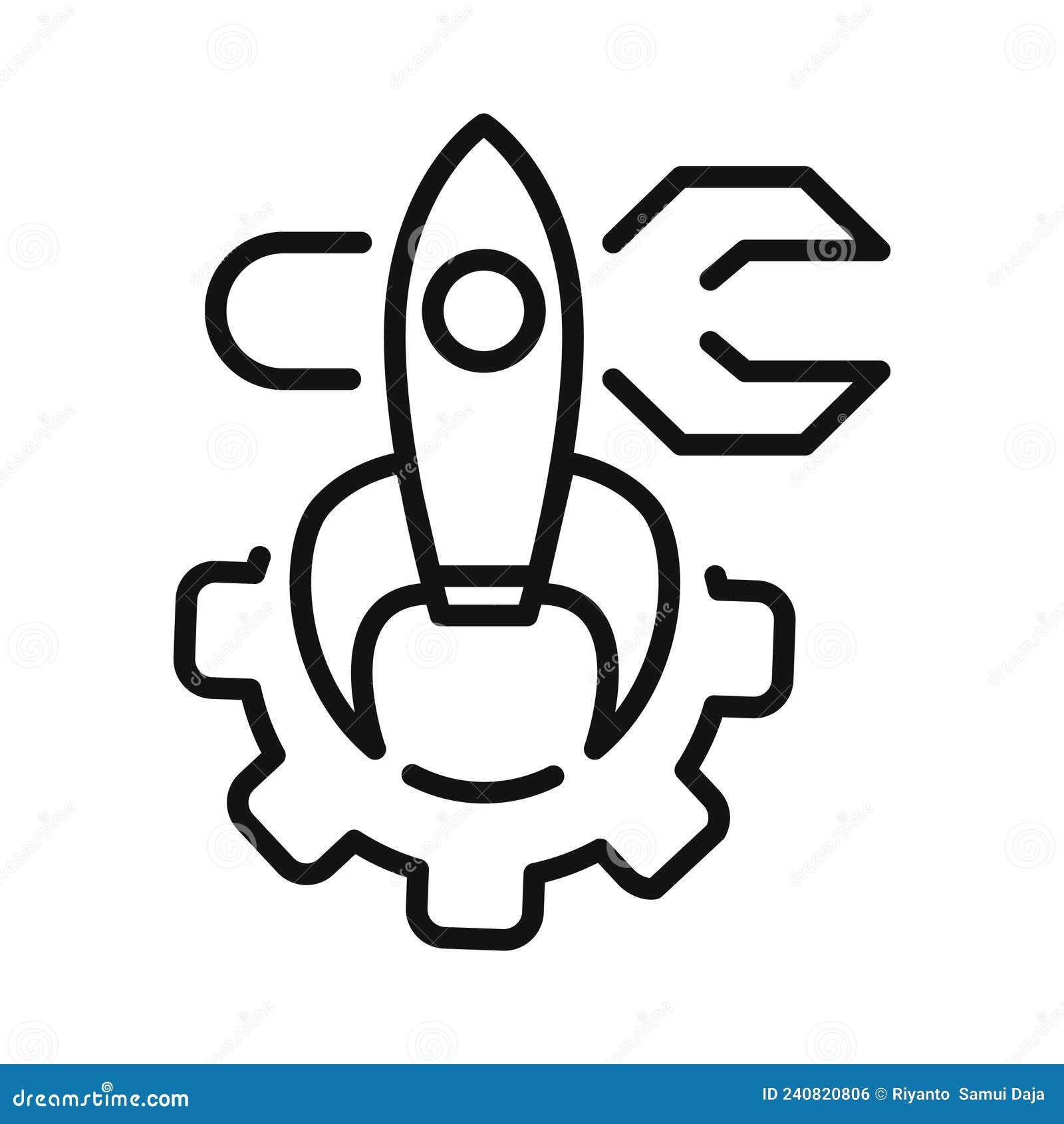Launch Optimization Black and White Icon Illustration Stock Vector ...