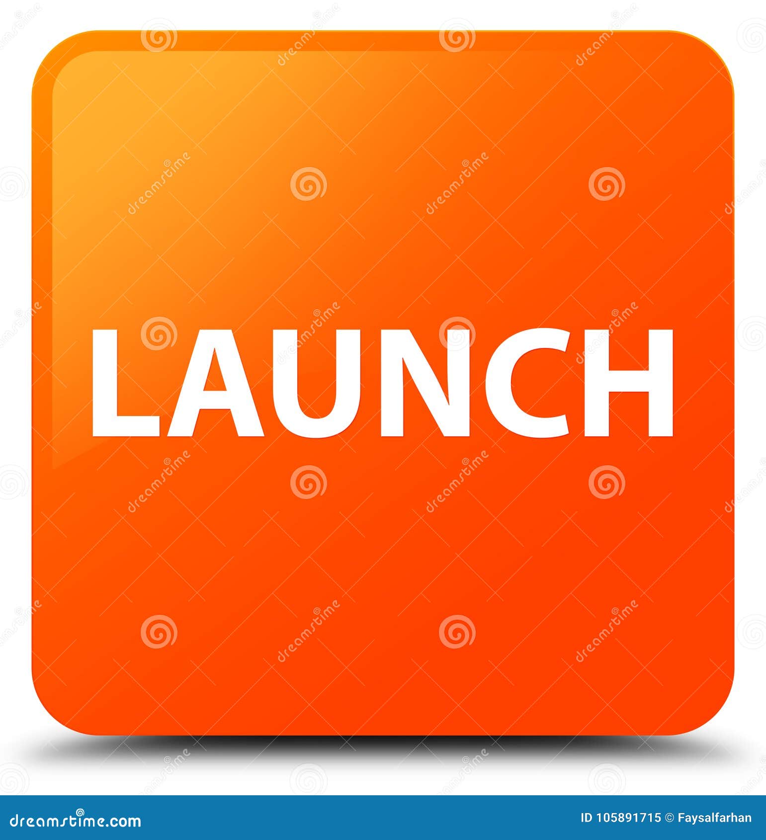Launch Orange Square Button Stock Illustration - Illustration of button ...