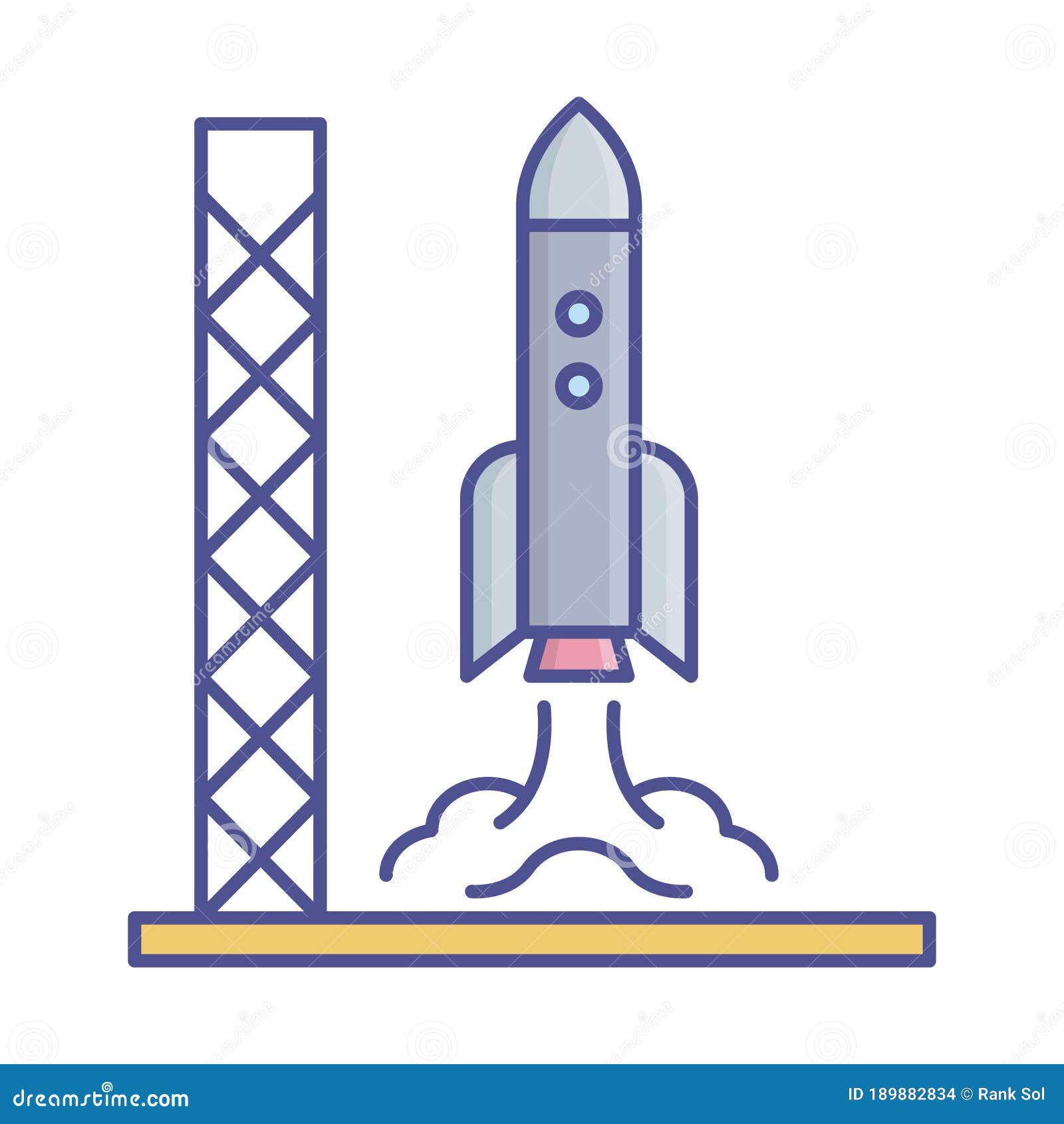 Launch Outline with Color Fill Inside Vector Icon Which Can Easily ...