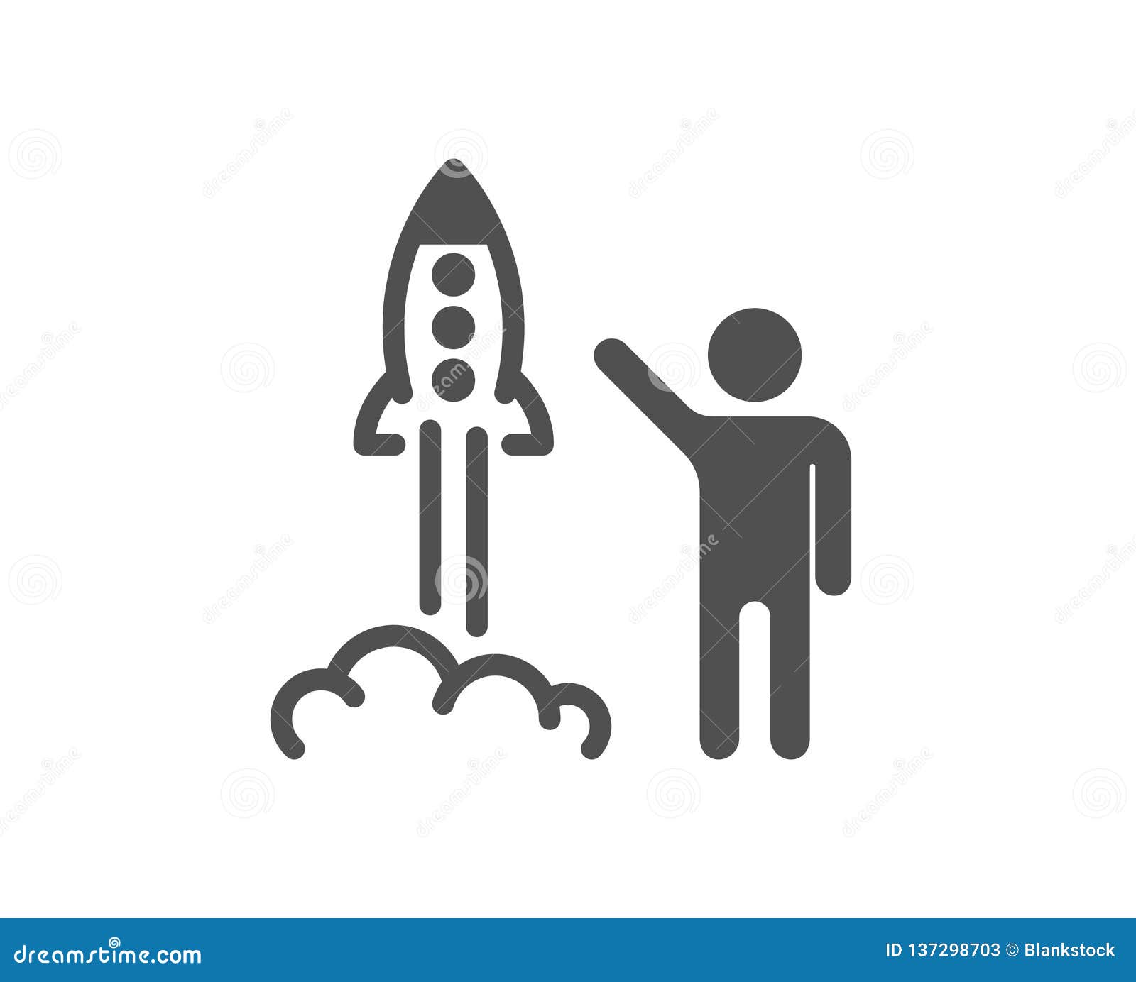 Launch Project Icon. Startup Rocket Sign. Vector Stock Vector ...