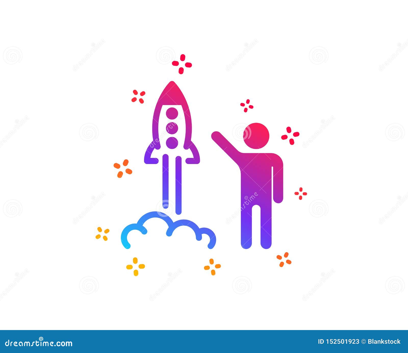 Launch Project Icon. Startup Rocket Sign. Vector Stock Vector ...