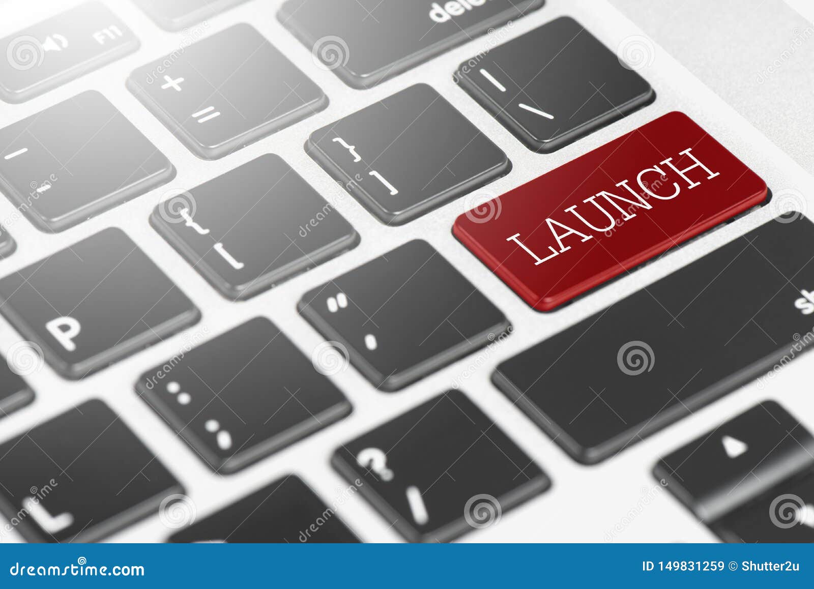 LAUNCH Red Button Keyboard on Laptop Computer for Business and ...