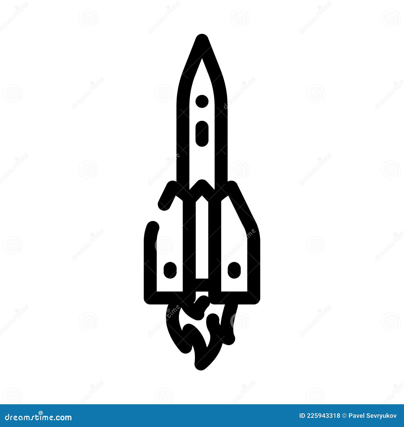 Launch Rocket Line Icon Vector Illustration Stock Vector - Illustration ...