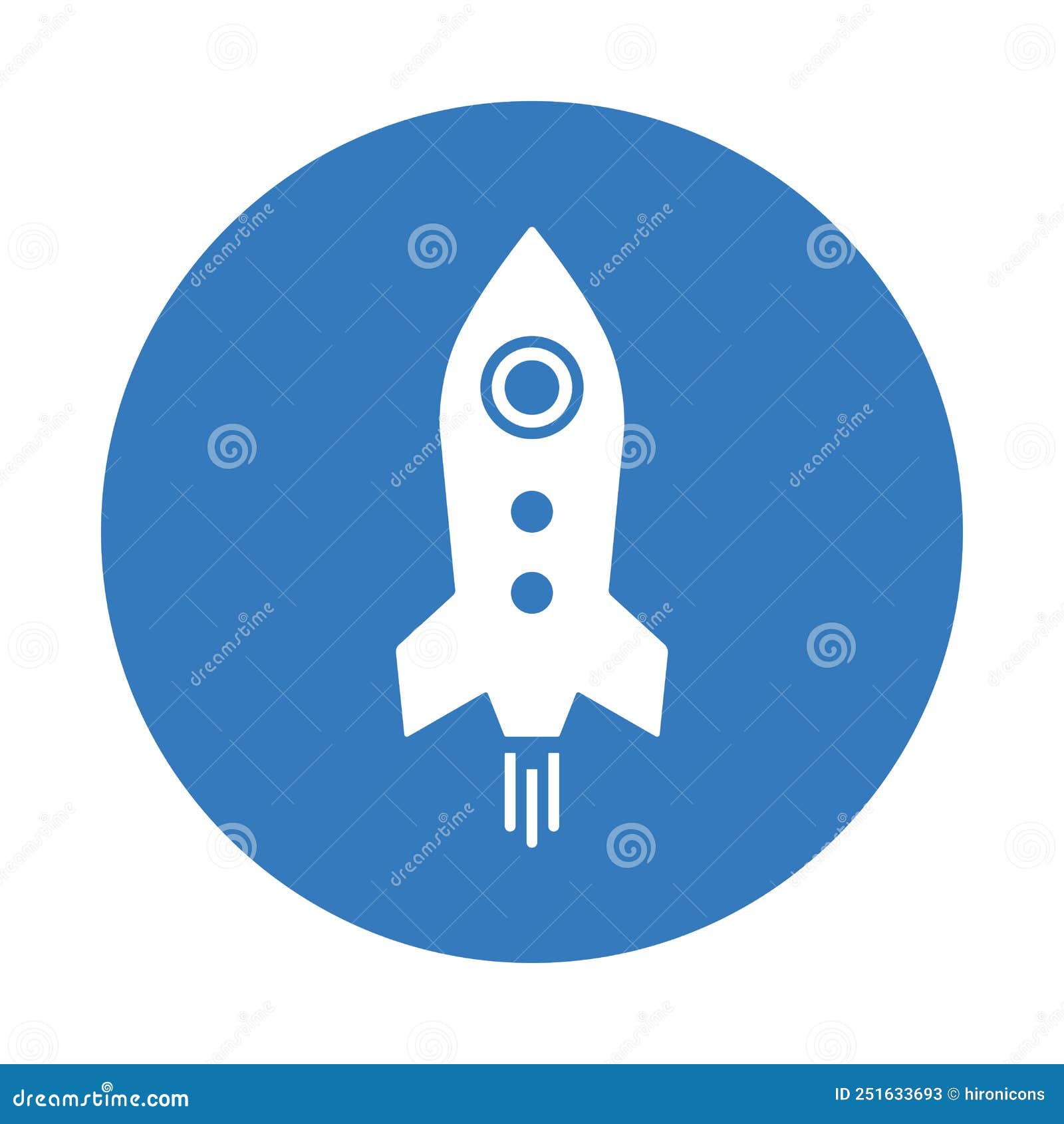 Launch, Rocket, Ship Icon. Blue Color Design Stock Illustration ...