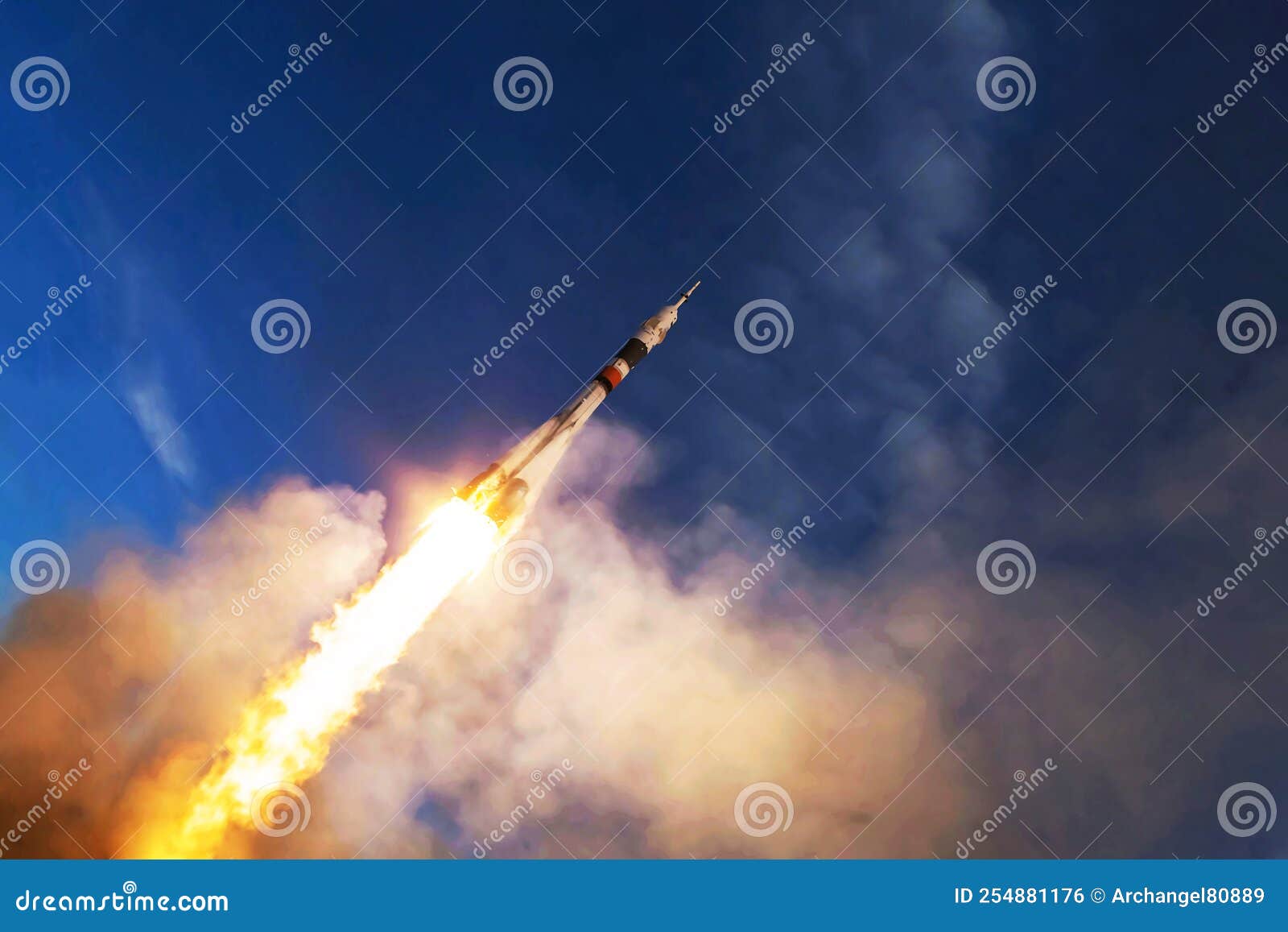 Launch of a Space Rocket into Space. Elements of this Image Furnished ...