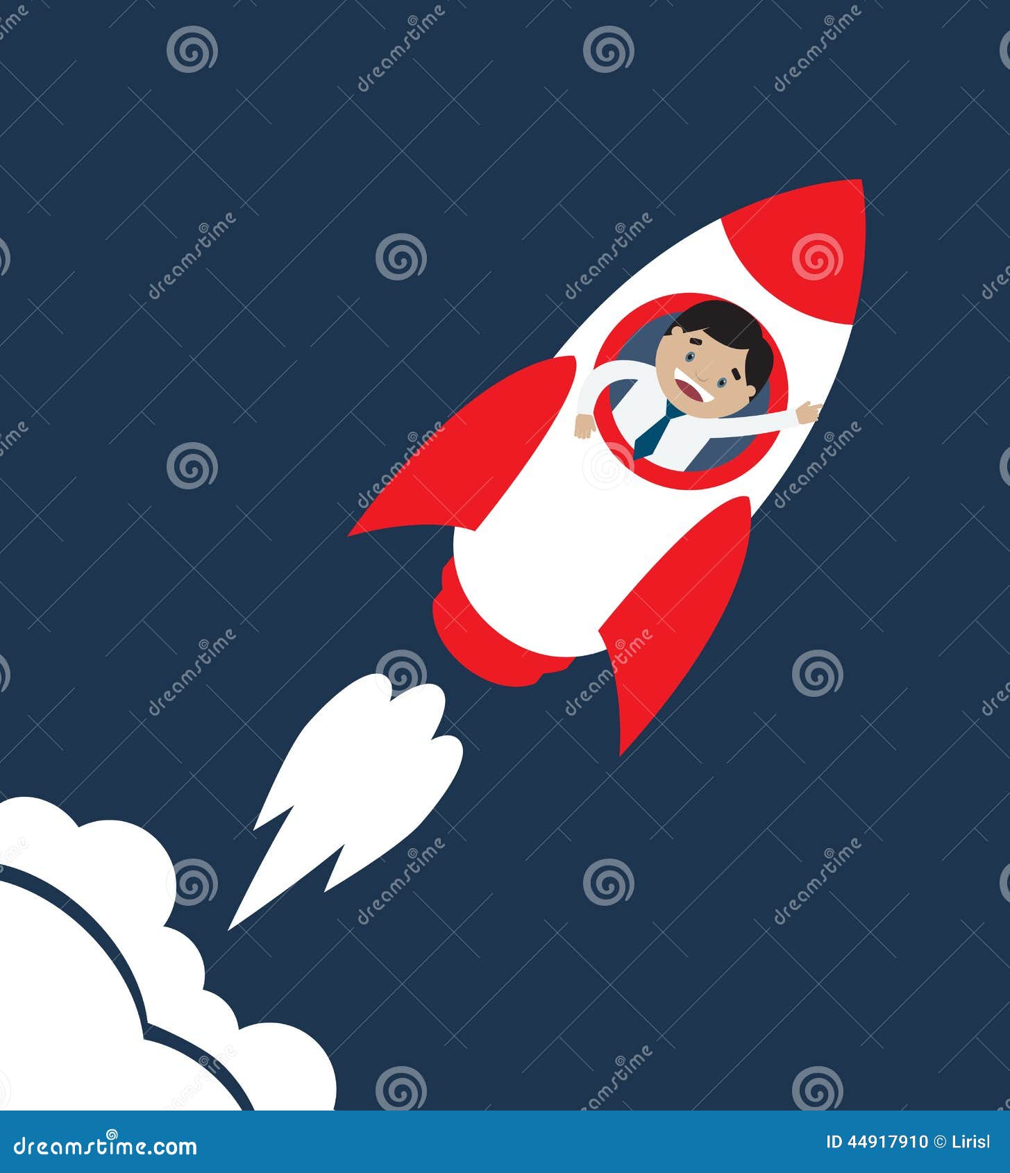Launch of Space Rocket with Man in it Stock Vector - Illustration of ...