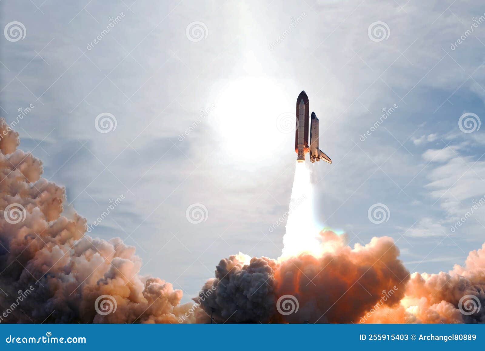 Launch of a Space Rocket into Space. Elements of this Image Furnished ...