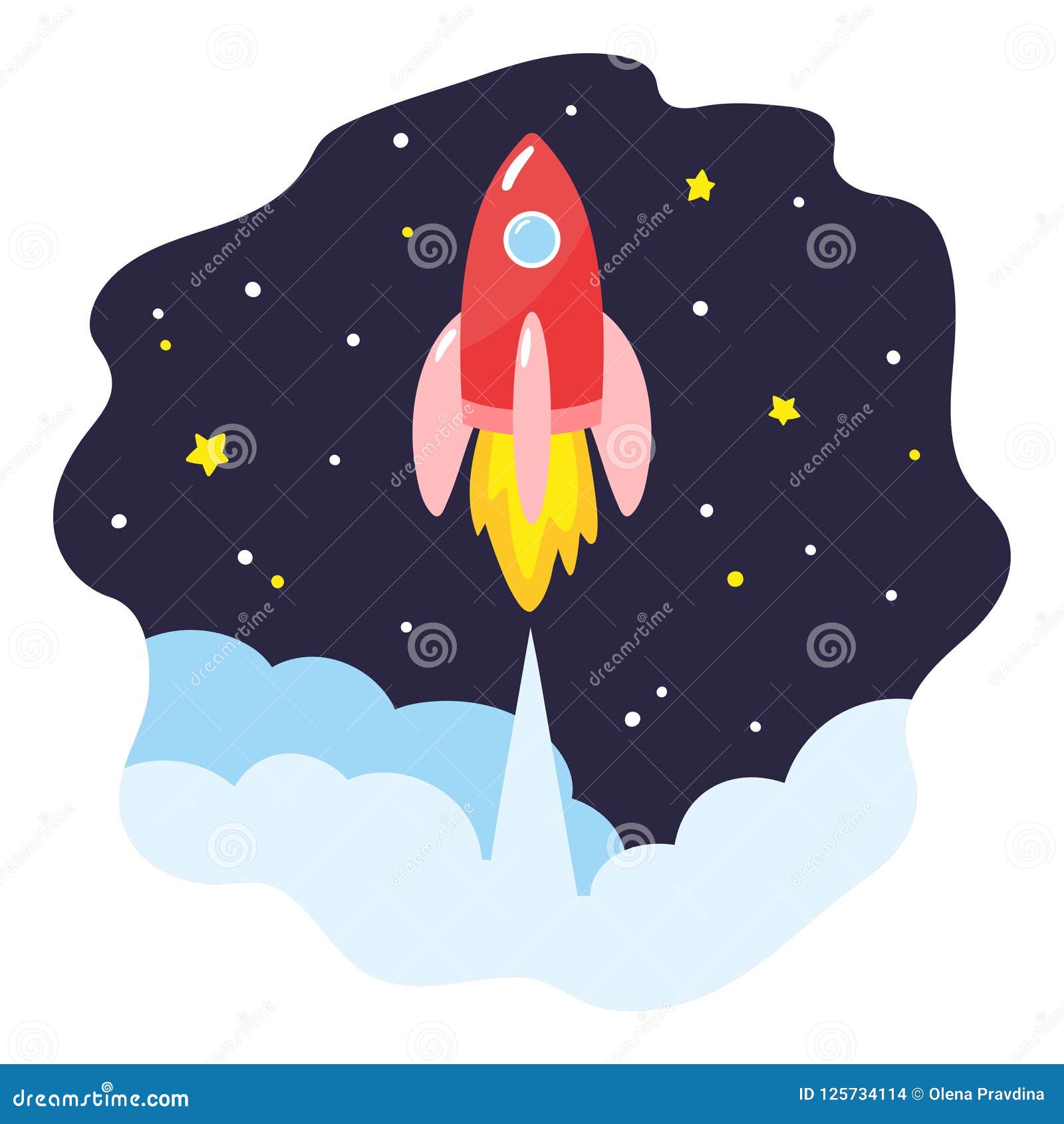 Space Rocket Happy Cartoons