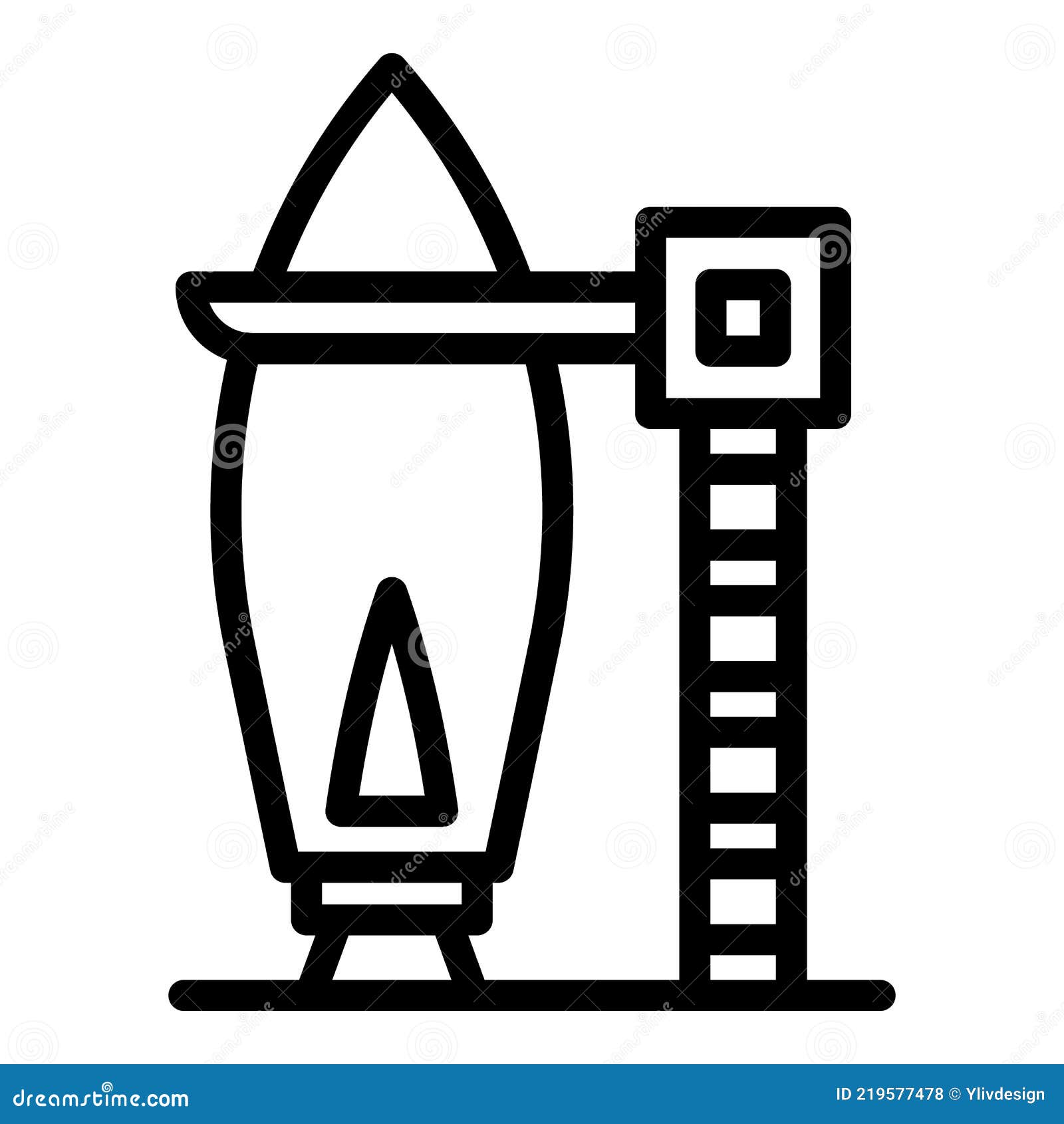 Launch Starship Icon, Outline Style Stock Vector - Illustration of ...