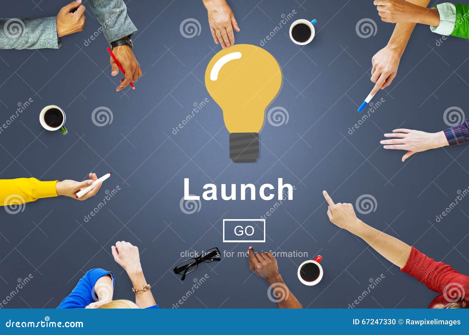 Launch Start Brand Introduce Light Bulb Concept Stock Illustration ...
