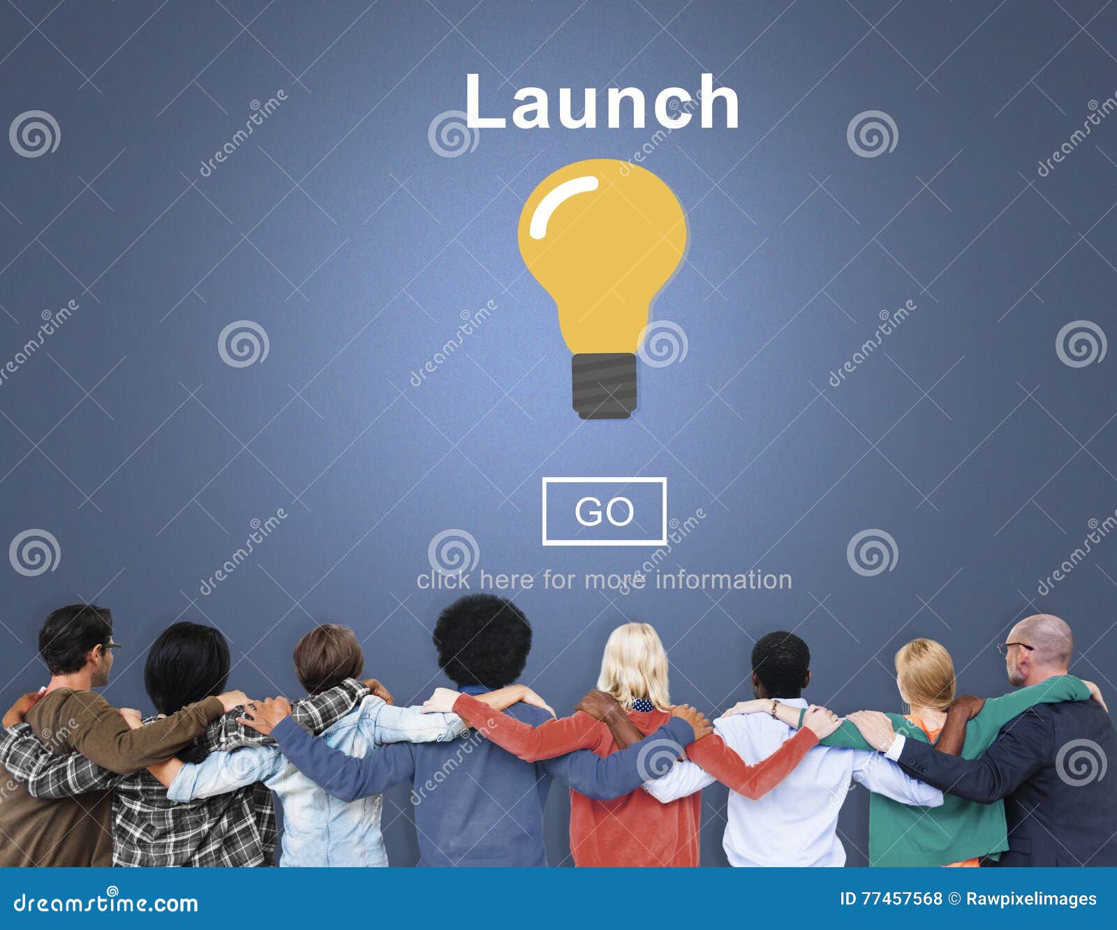 Launch Start Brand Introduce Light Bulb Concept Stock Photo - Image of ...