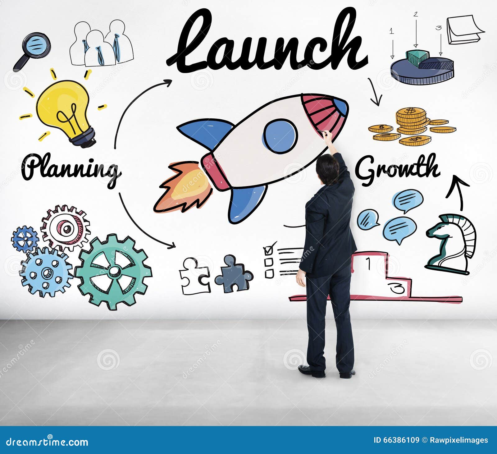 Launch Start Up New Business Begin Concept Stock Image - Image of ...