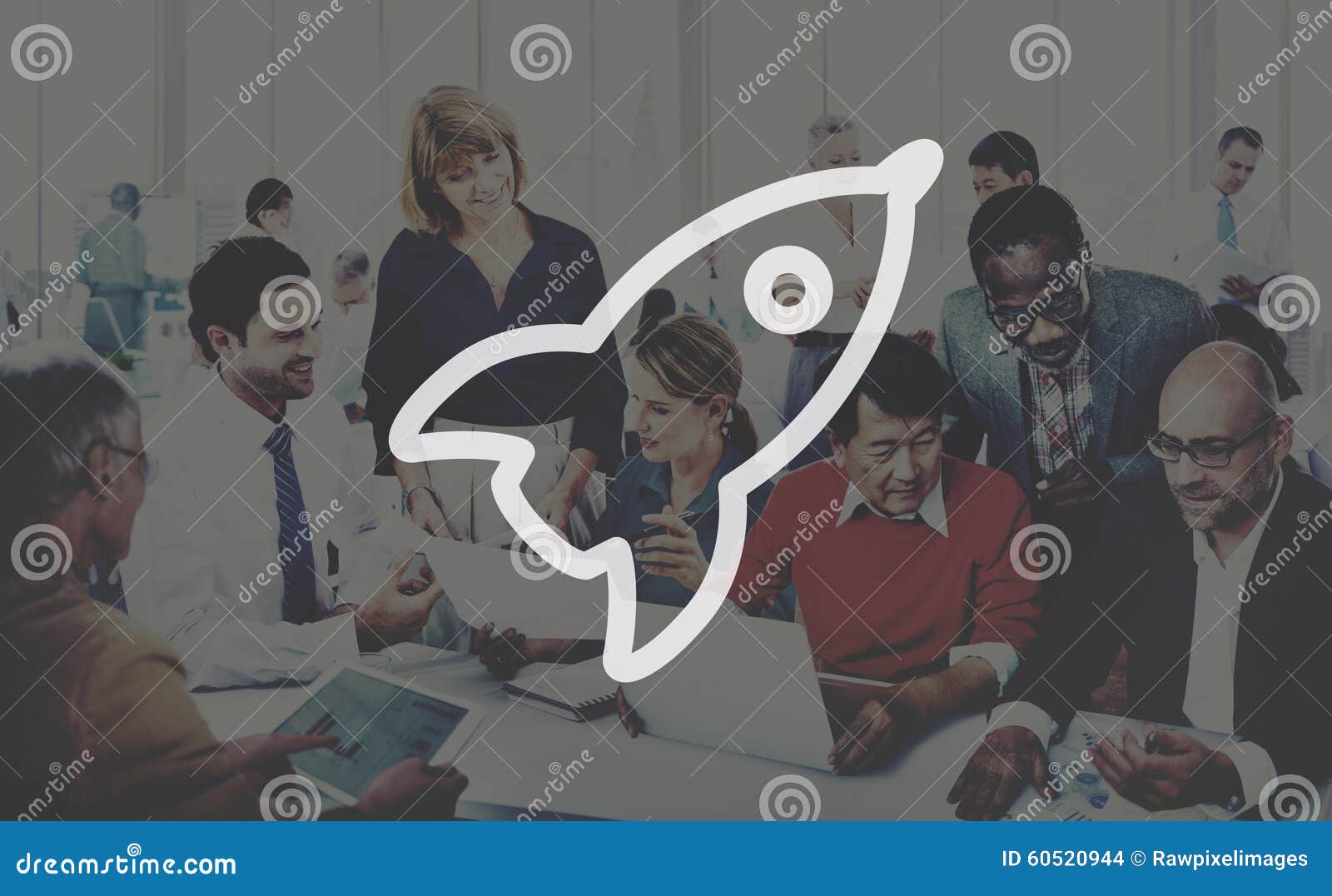 Launch Startup Innovation Improvement Rocket Concept Stock Photo ...